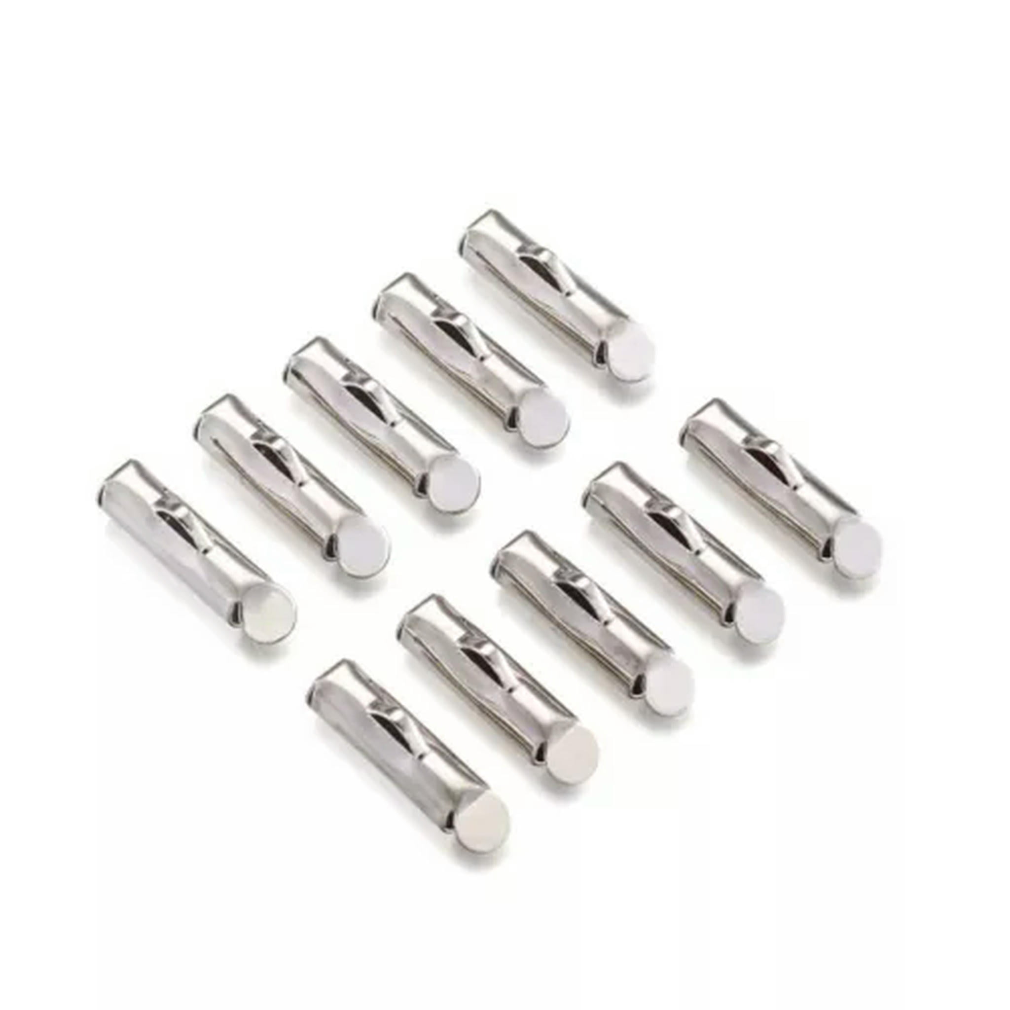 GKNET 50x Platinum Iron Slider End Caps End Tubes Clasp Crimp Claps 10 ...