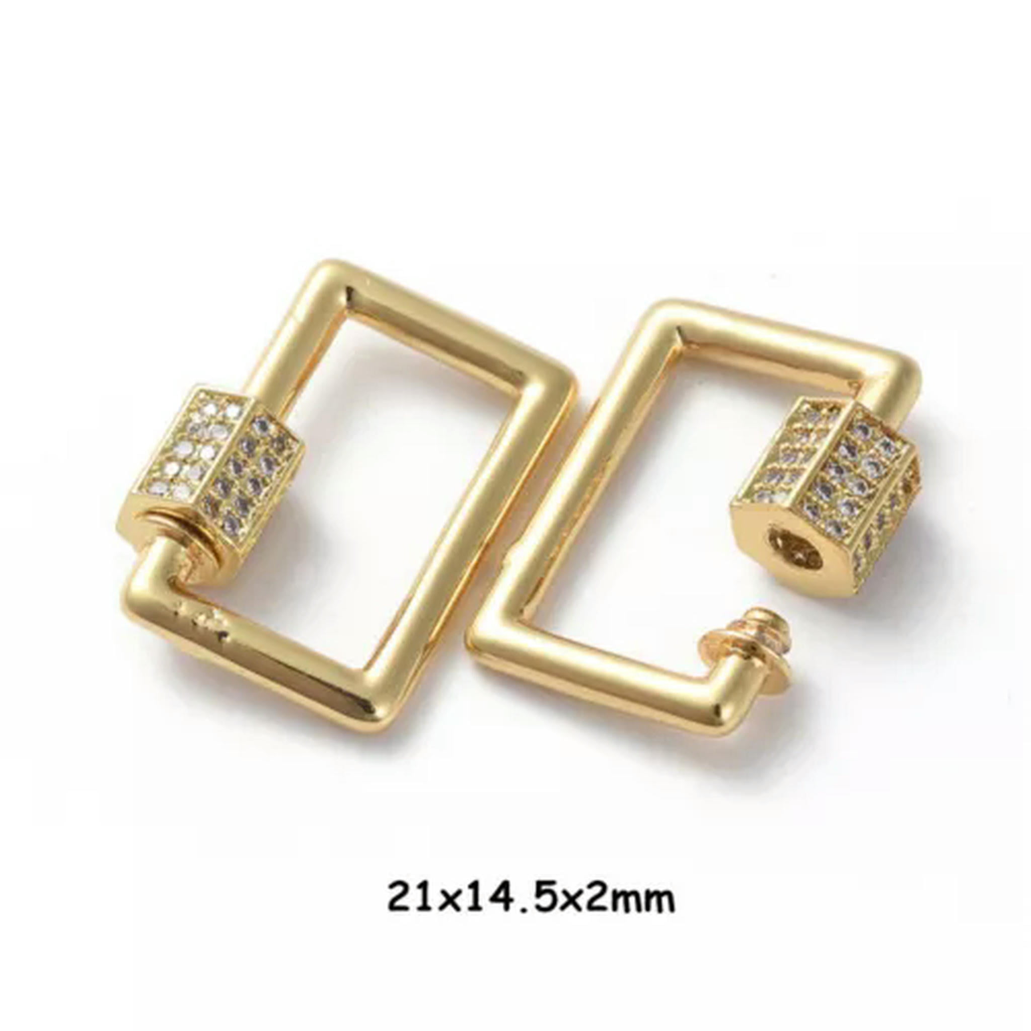 GKNET 5pcs Cubic Zirconia Screw Carabiner Lock Charms Keychain ...