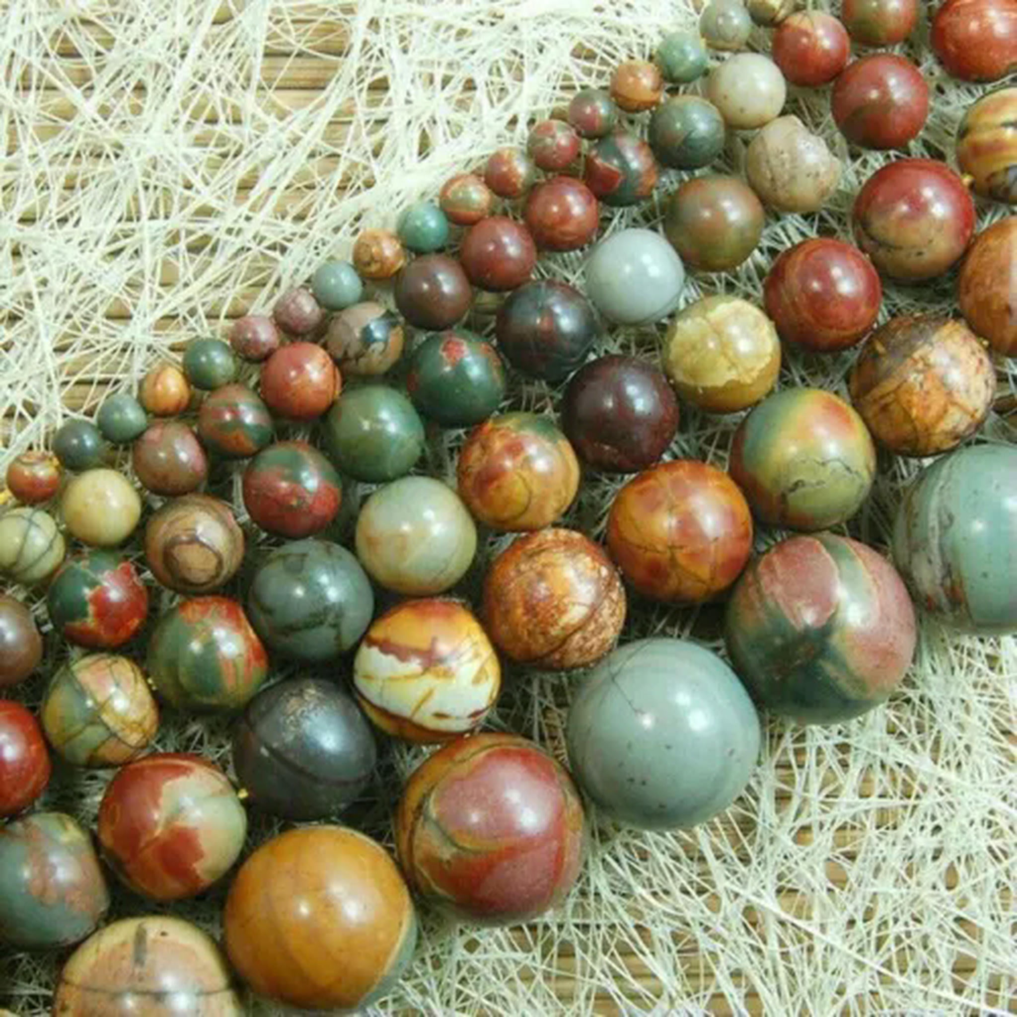 GKNET 6mm 8mm 10mm 12mm14mm 100% Natural Picasso Jasper Gemstones Round ...