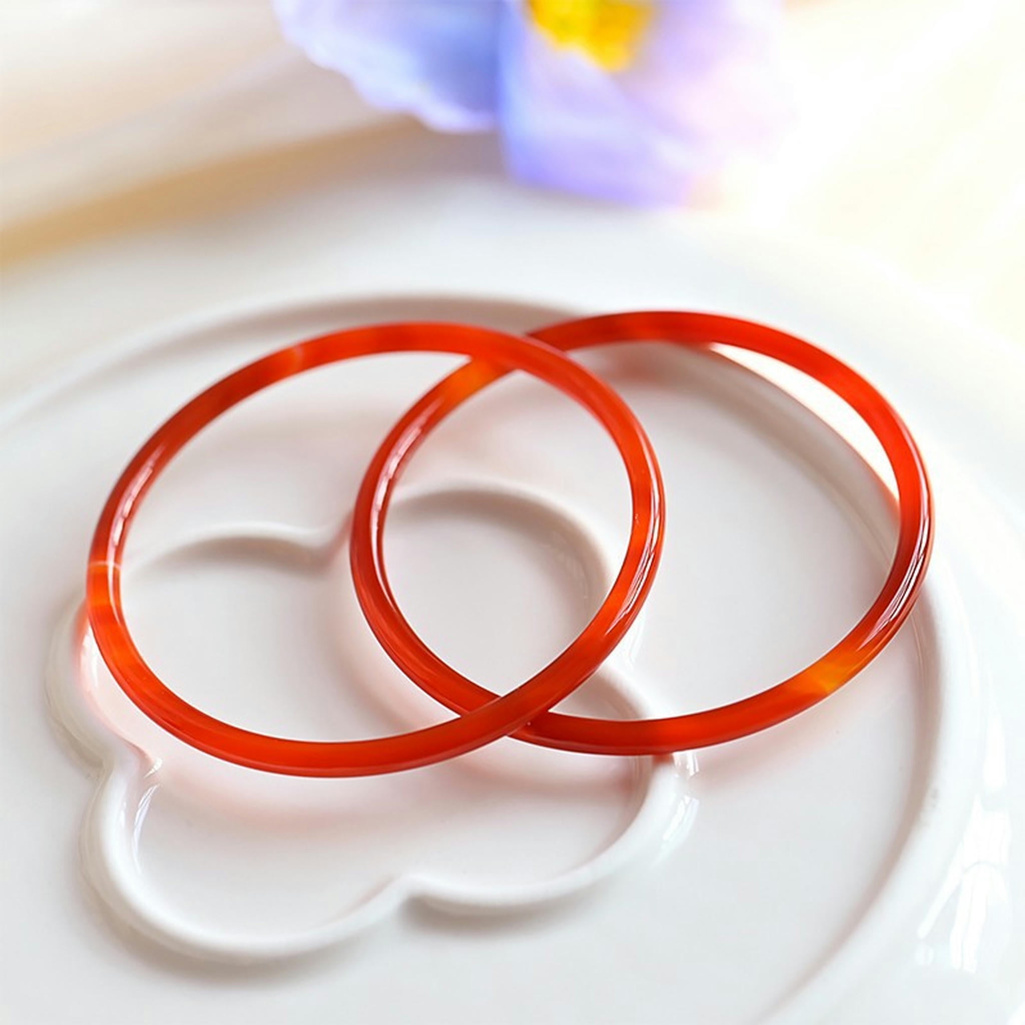 GKNET Beautiful Lady Natural Bracelet Jade Solid Jingle Bracelet ...