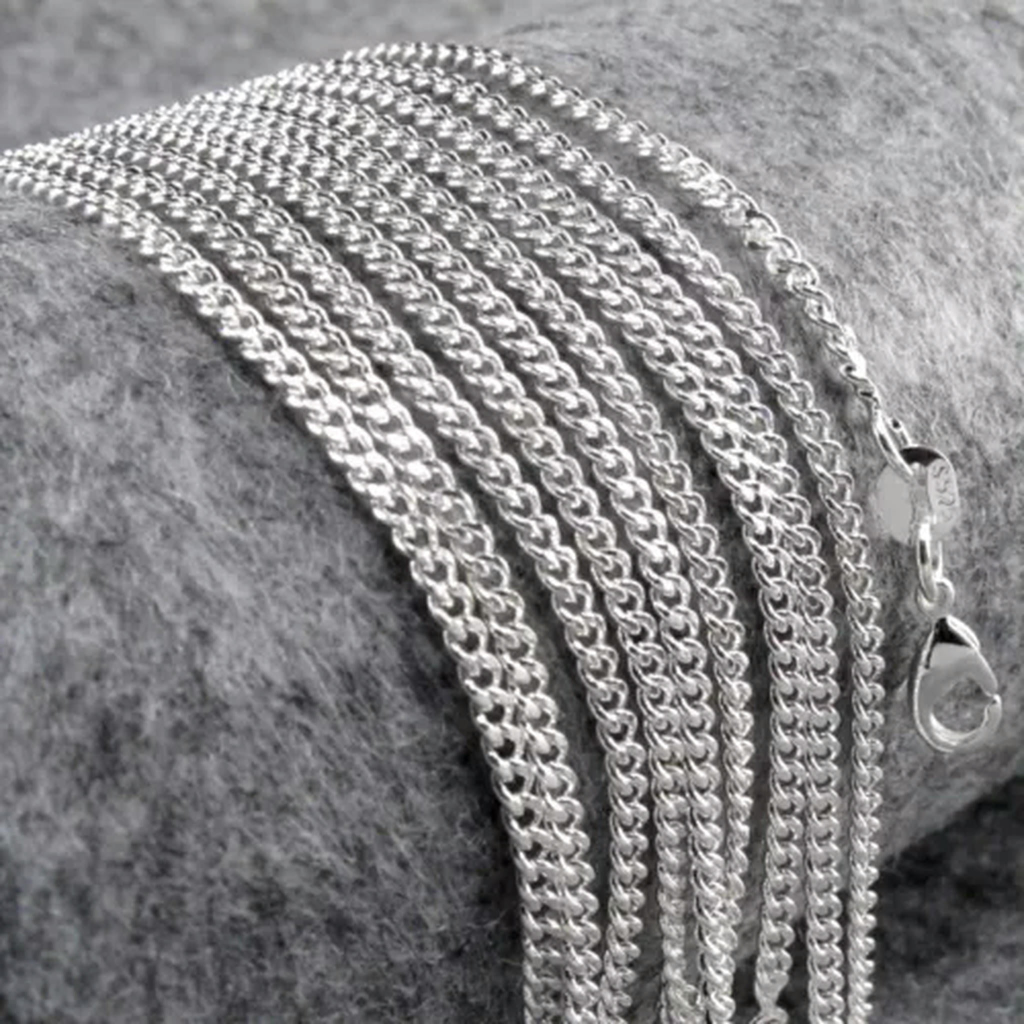 GKNET Bulk Silver Plated Male Female Figaro Rolo Snake Box Chain ...