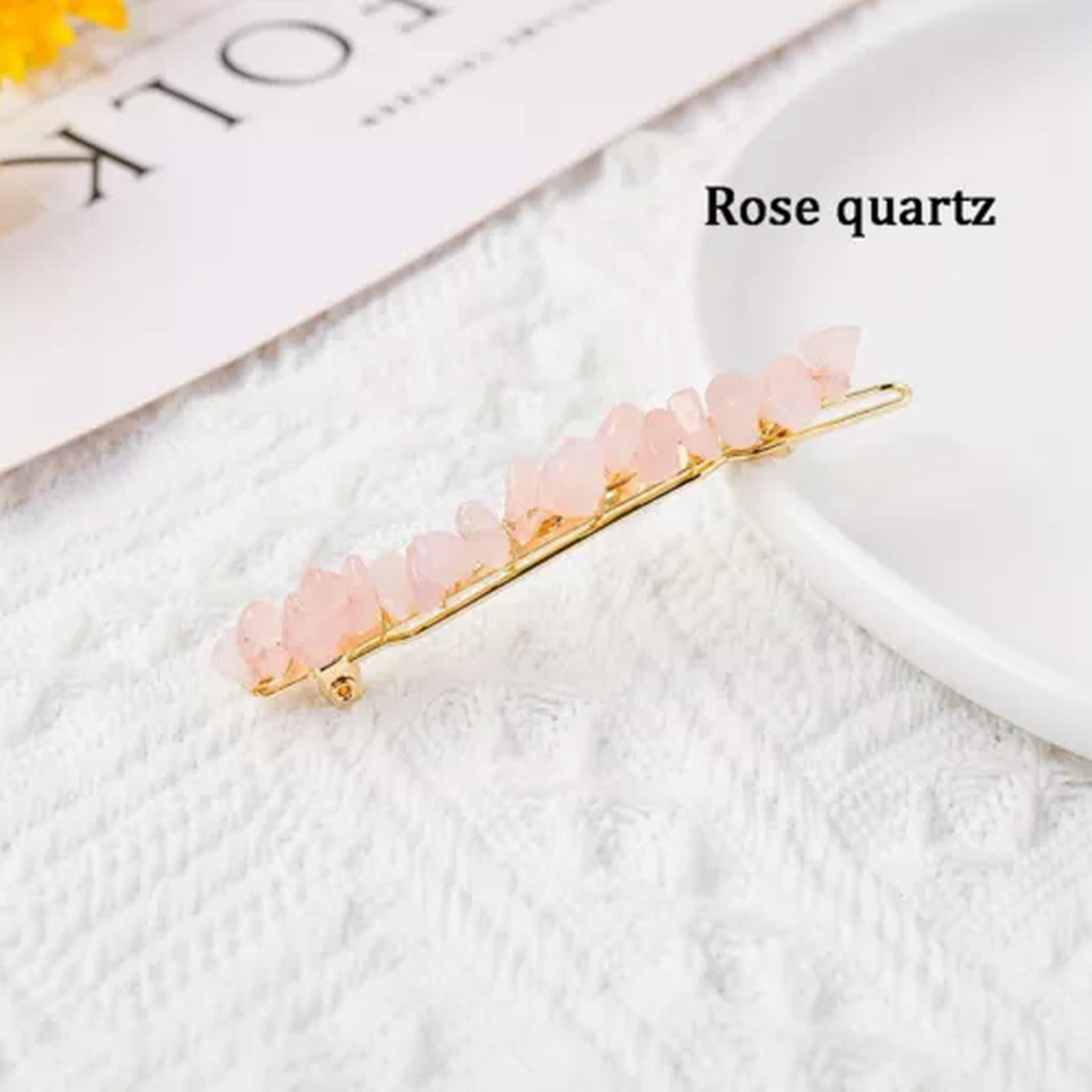 GKNET Crystal Braided Clips Natural Quartz Reiki Chakra Stone Bobby ...