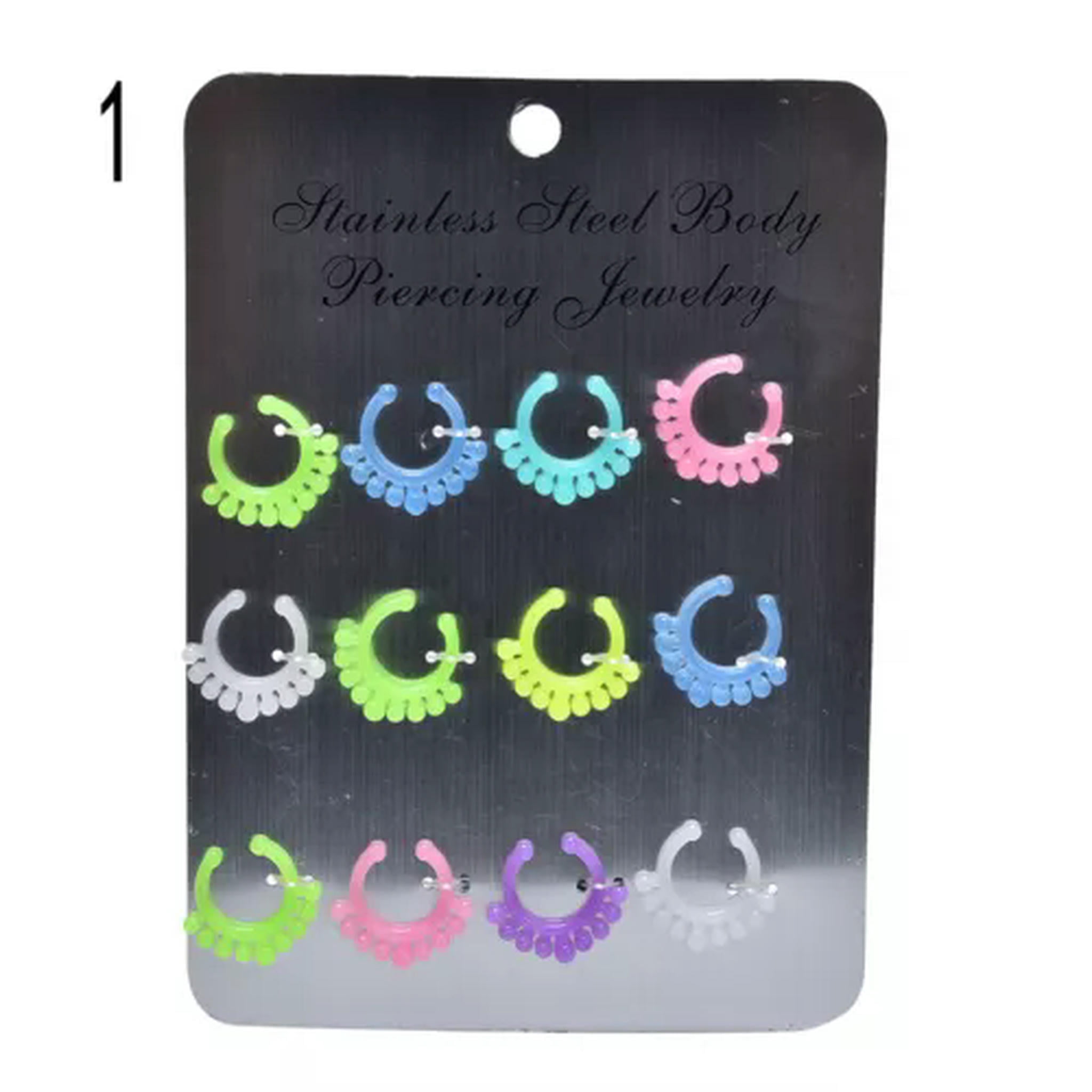 GKNET Fake Unisex Septum Clicker Nose Ring Non Piercing Hanger Clip On ...