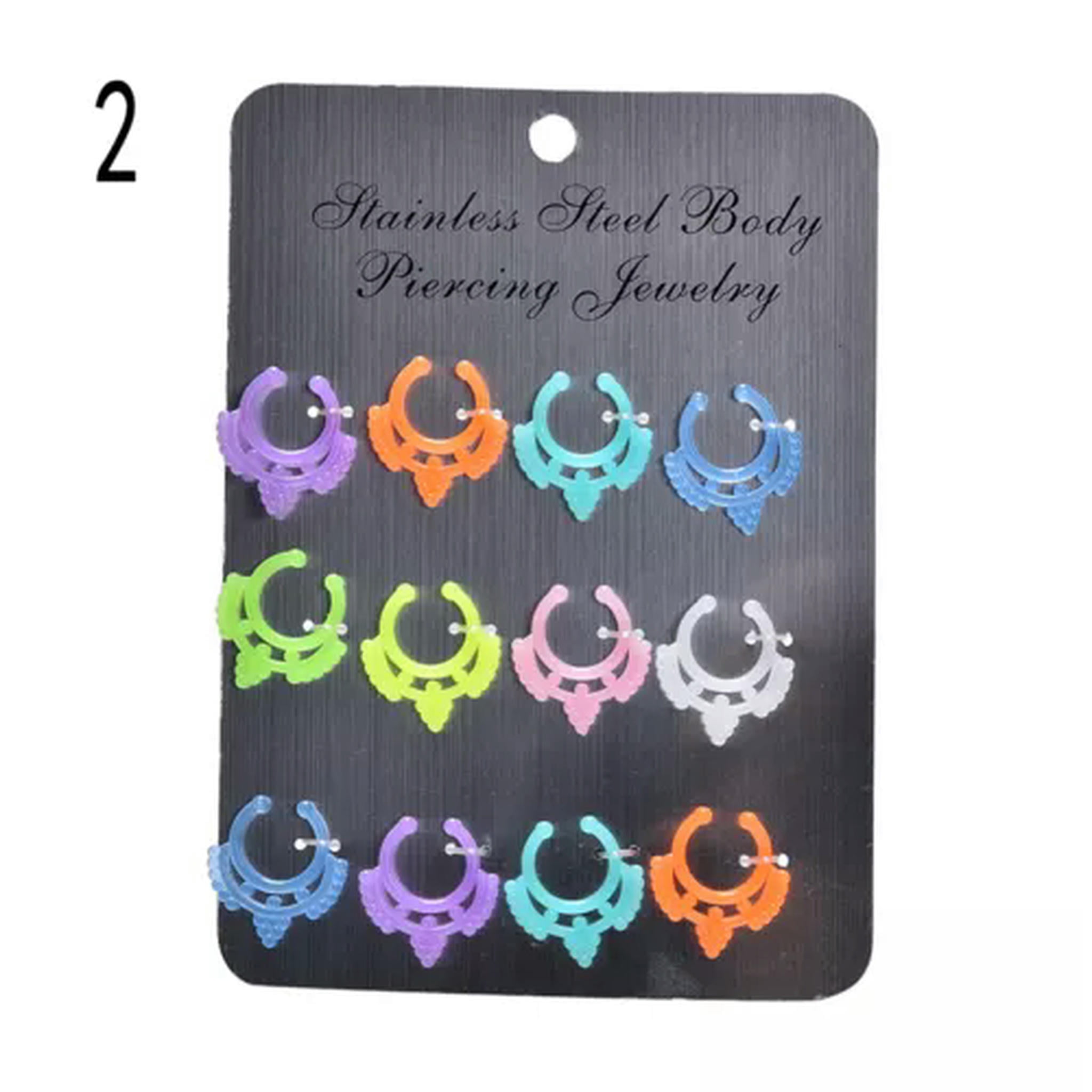 GKNET Fake Unisex Septum Clicker Nose Ring Non Piercing Hanger Clip On ...