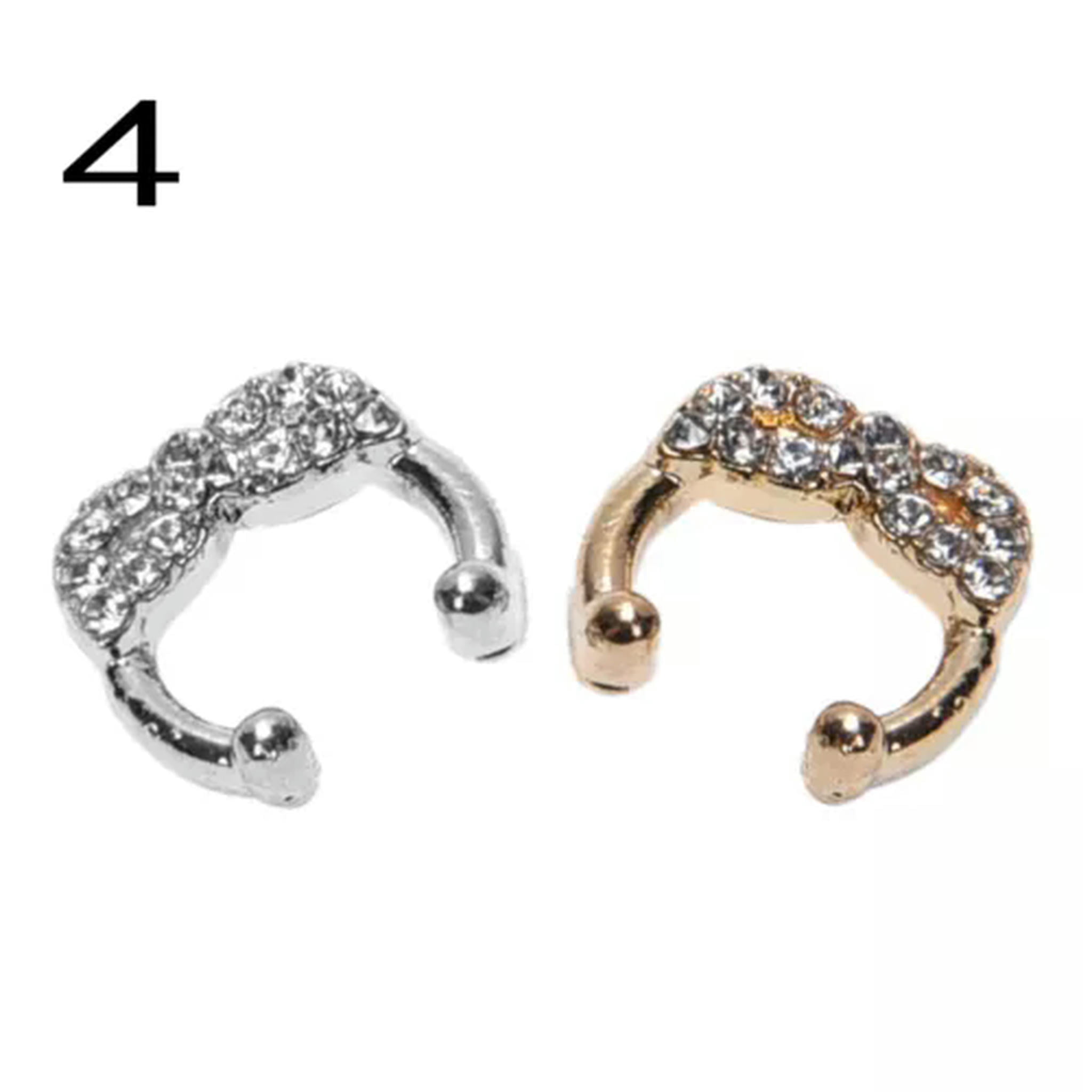 GKNET Fake Unisex Septum Clicker Nose Ring Non Piercing Hanger Clip On Delicate Jewelry 1X S ...