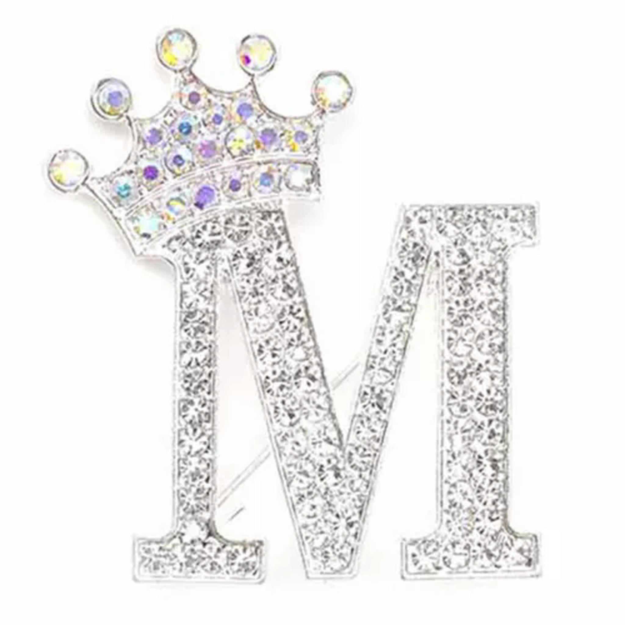 GKNET Fashion Crown 26 Initial Letters A to Z Crystal Rhinestone Brooch ...