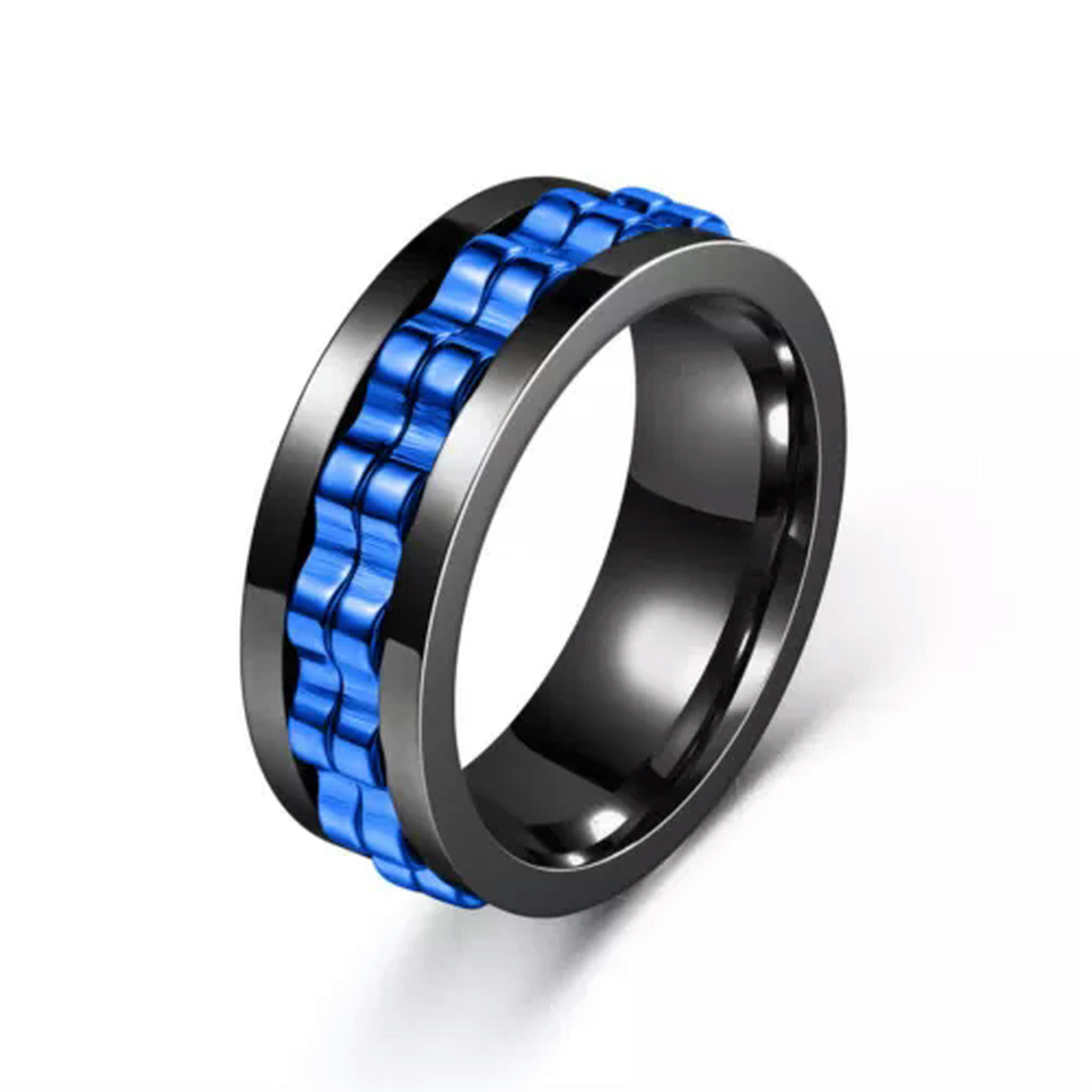 GKNET Unisex Couple Ring Gift Gear Rotating Ring Chain Spinner Ring ...