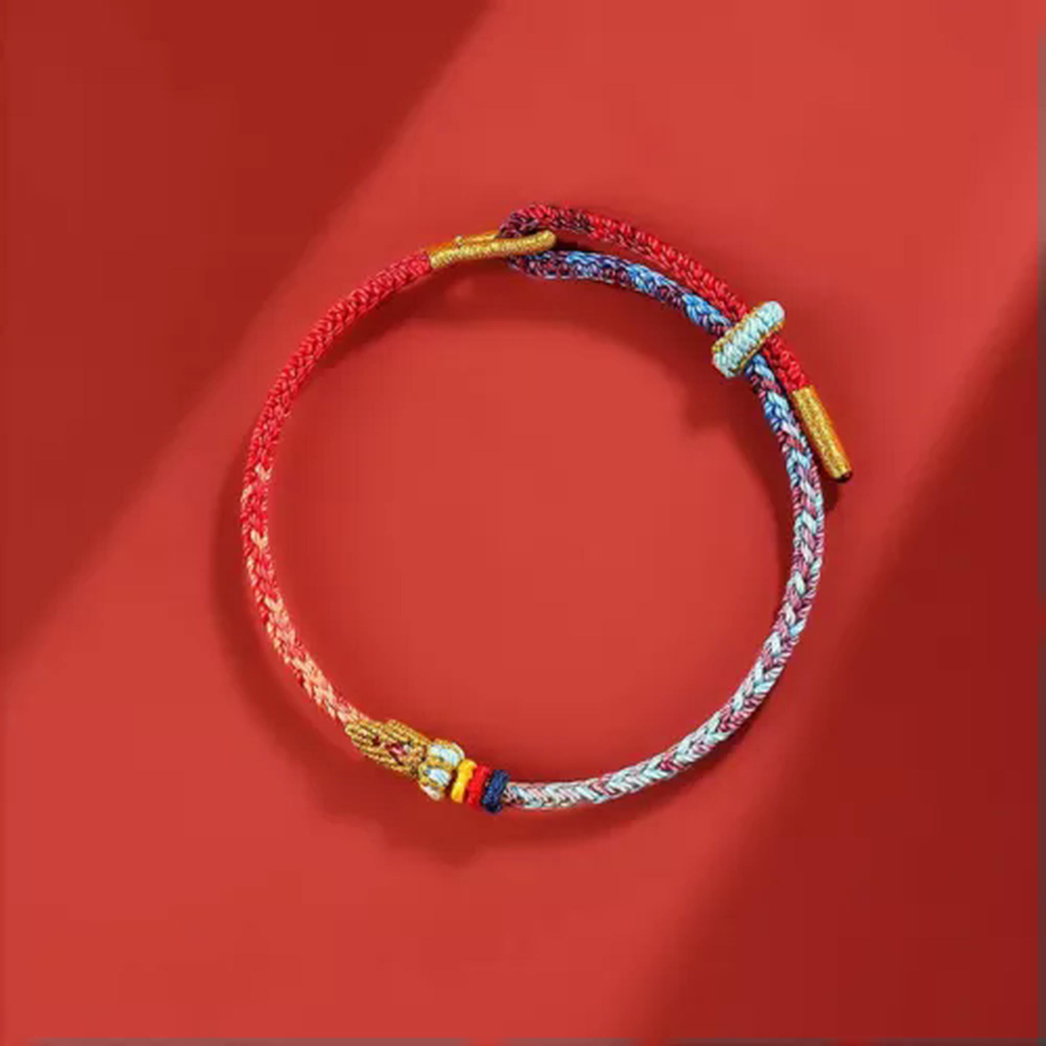 GKNET Hand Weaven Lucky Blessing Bracelets Bangles DIY Vintage Red Blue ...