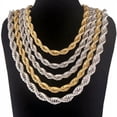 GKNET Hip Hop 18K Real Gold Plated Stainless Steel Rope Link Chain ...