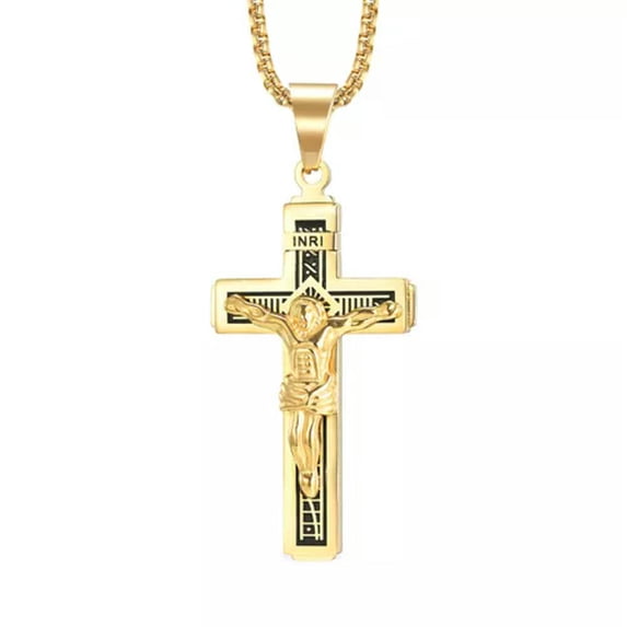 GKNET Jesus Crucifix Cross Pendant Necklace Religious Christian ...