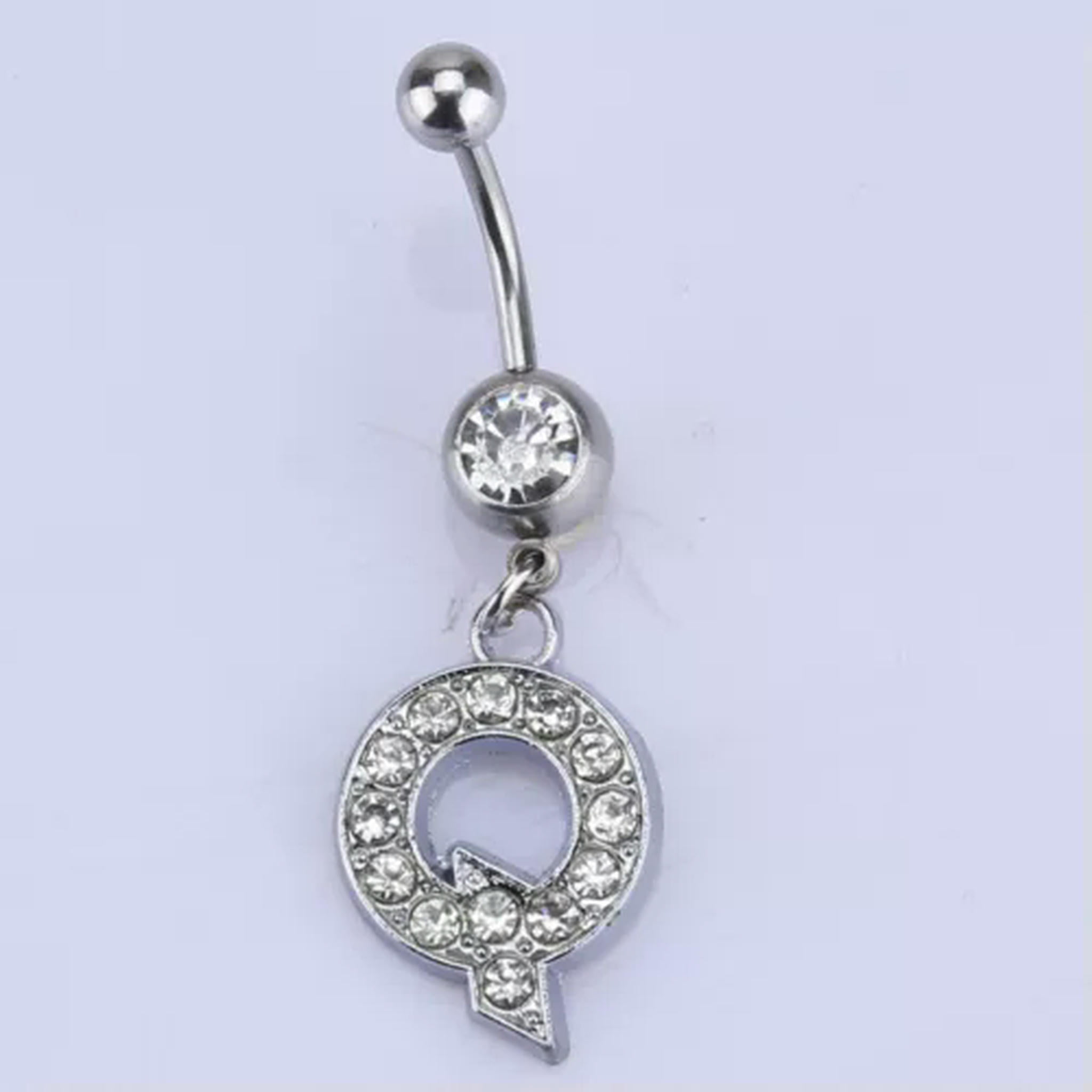 GKNET Letters A-Z Charming Body Piercing Delicate Jewelry Rhinestone ...