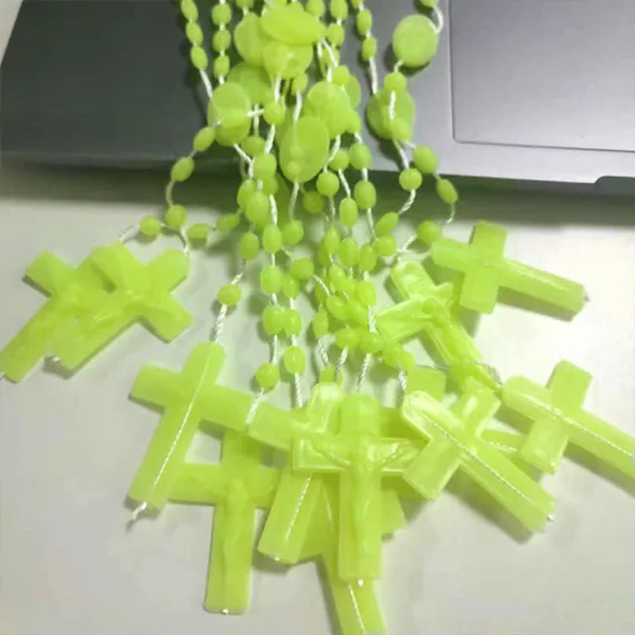 GKNET Luminous Catholic Christ Jesus Cross Plastic Rosary Crucifix ...