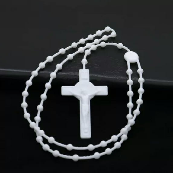 GKNET Luminous Catholic Christ Jesus Cross Plastic Rosary Crucifix ...
