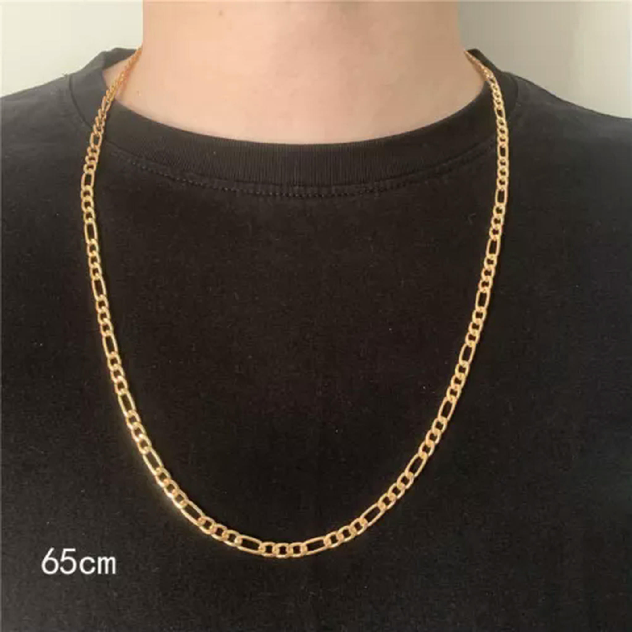 GKNET Men Chain Necklace Punk Neck Chain Long Necklaces Gold Silver ...