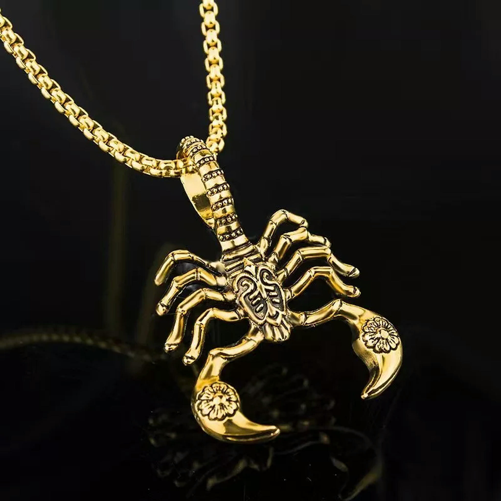GKNET Men's Gold Animal Scorpion Pendant Necklace Chain 24" Gothic ...