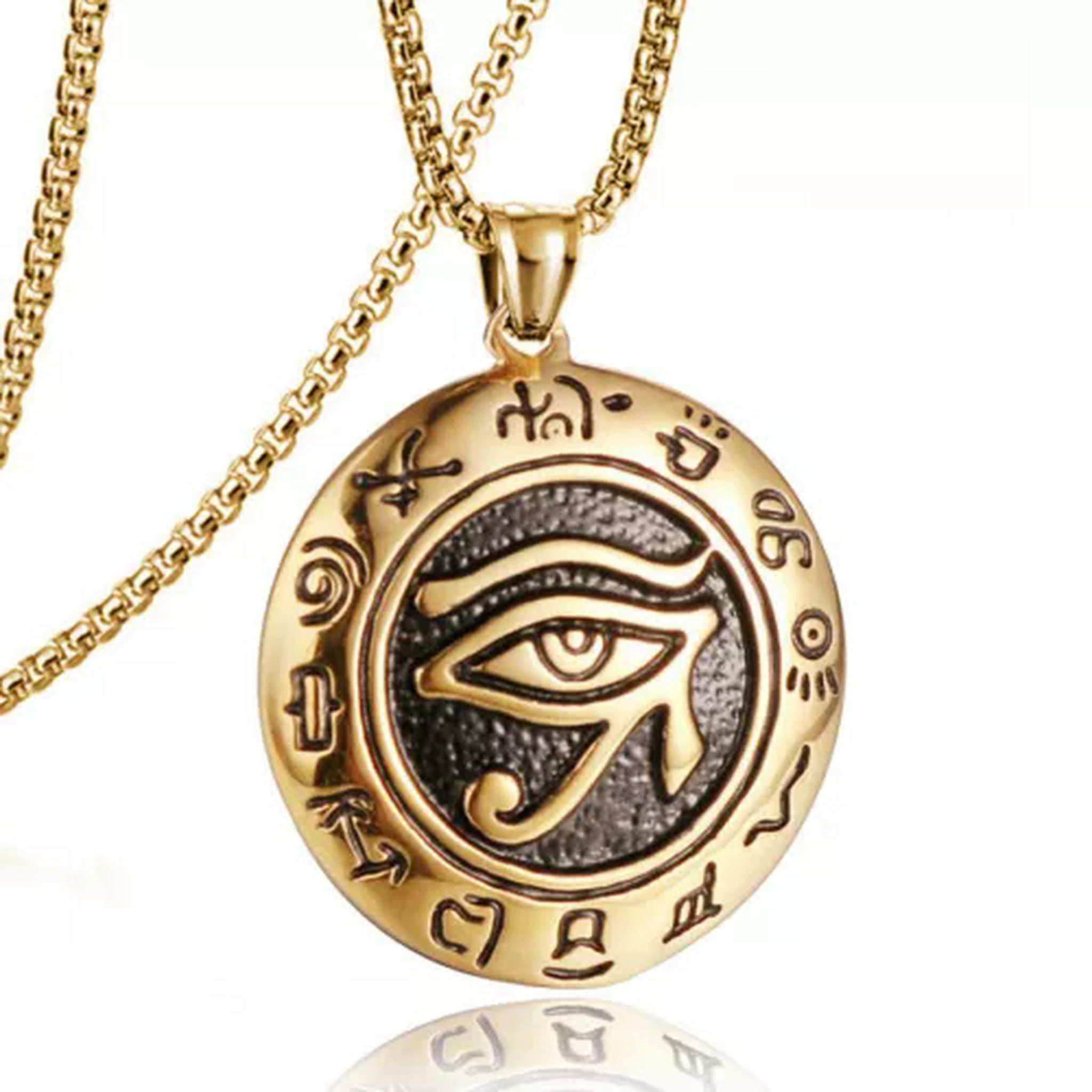 GKNET Mens Eye of Horus Pendant Necklace Egyptian Delicate Jewelry ...