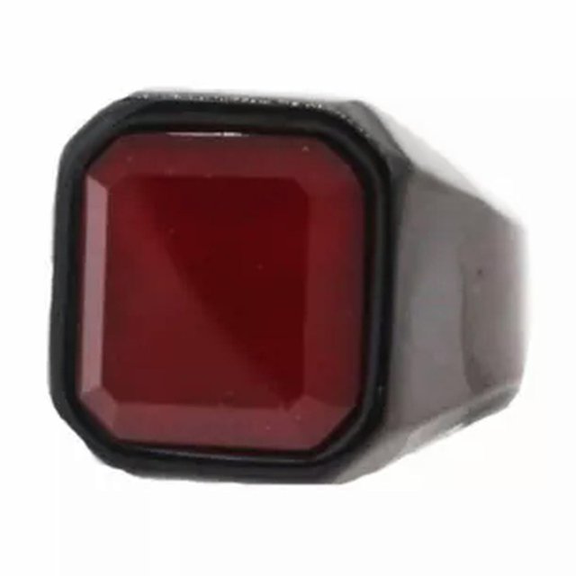 GKNET Mens Rings Stainless Steel Natural Tiger Eye Stone Red and Black ...