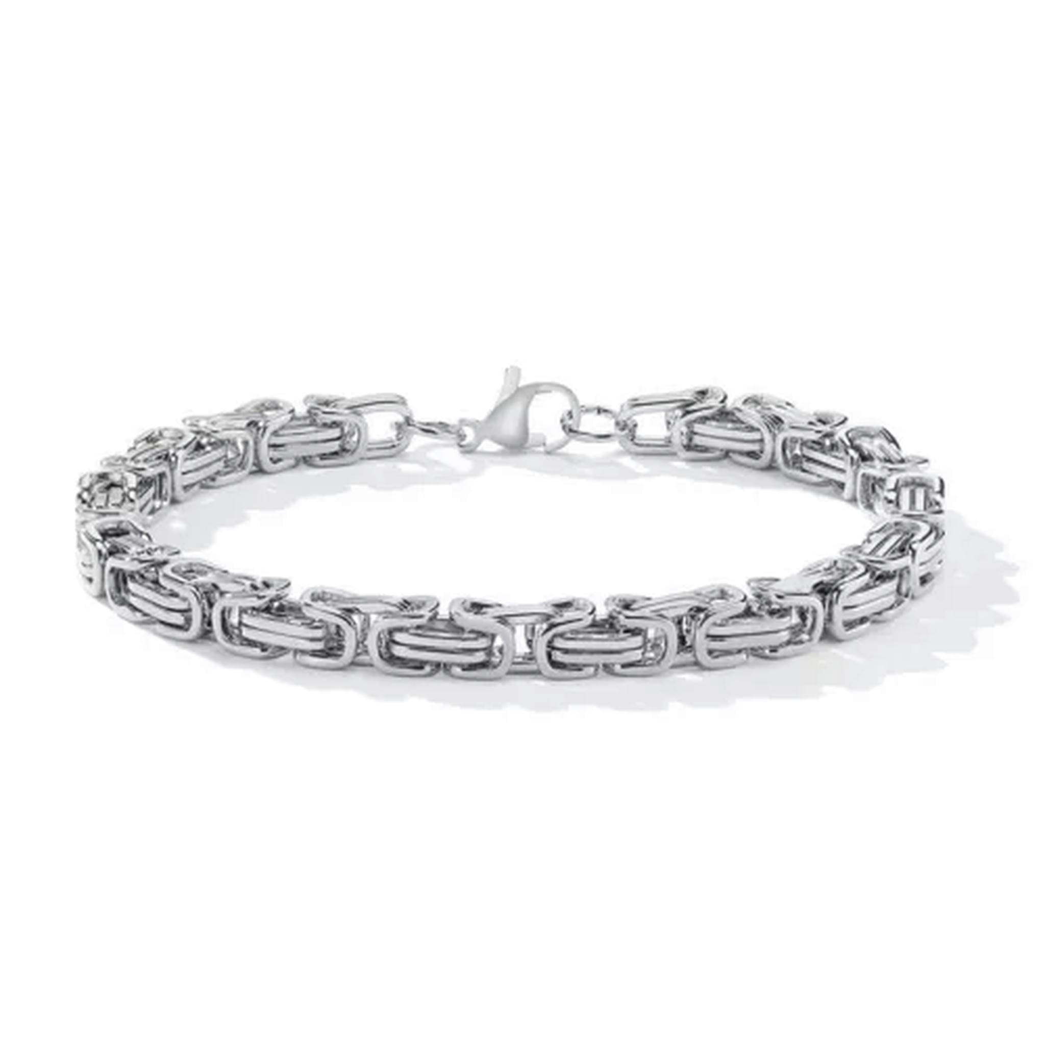 GKNET Mens Stainless Steel 4/5/6/8mm Byzantine Box King Chain Bracelets ...
