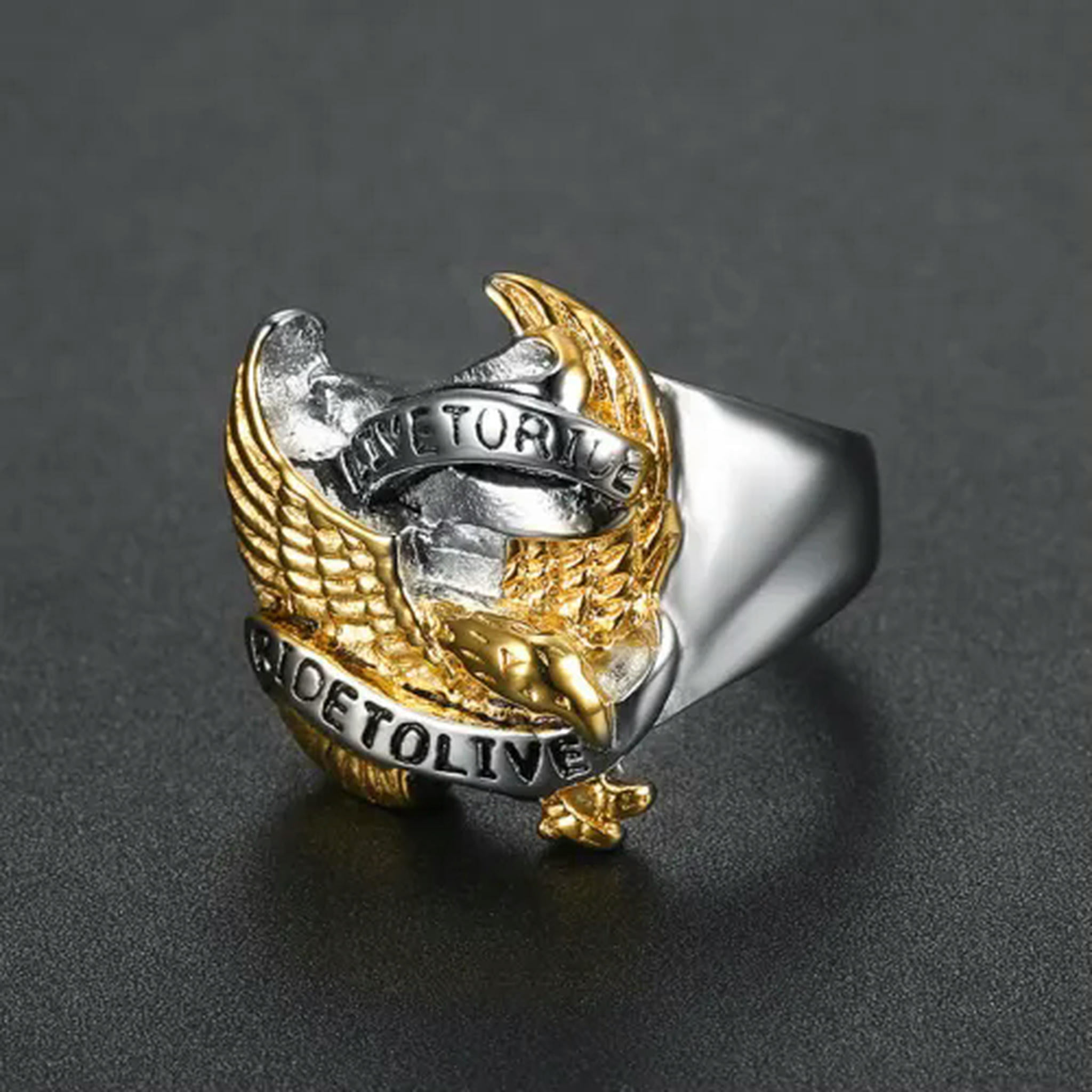 GKNET Mens Stainless Steel Delicate Jewelry Motorcycle Biker Rings Live ...