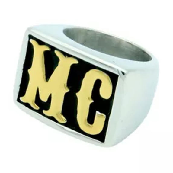 GKNET Mens Stainless Steel Motorcycle Club MC Biker Ring for Men Size 7 ...