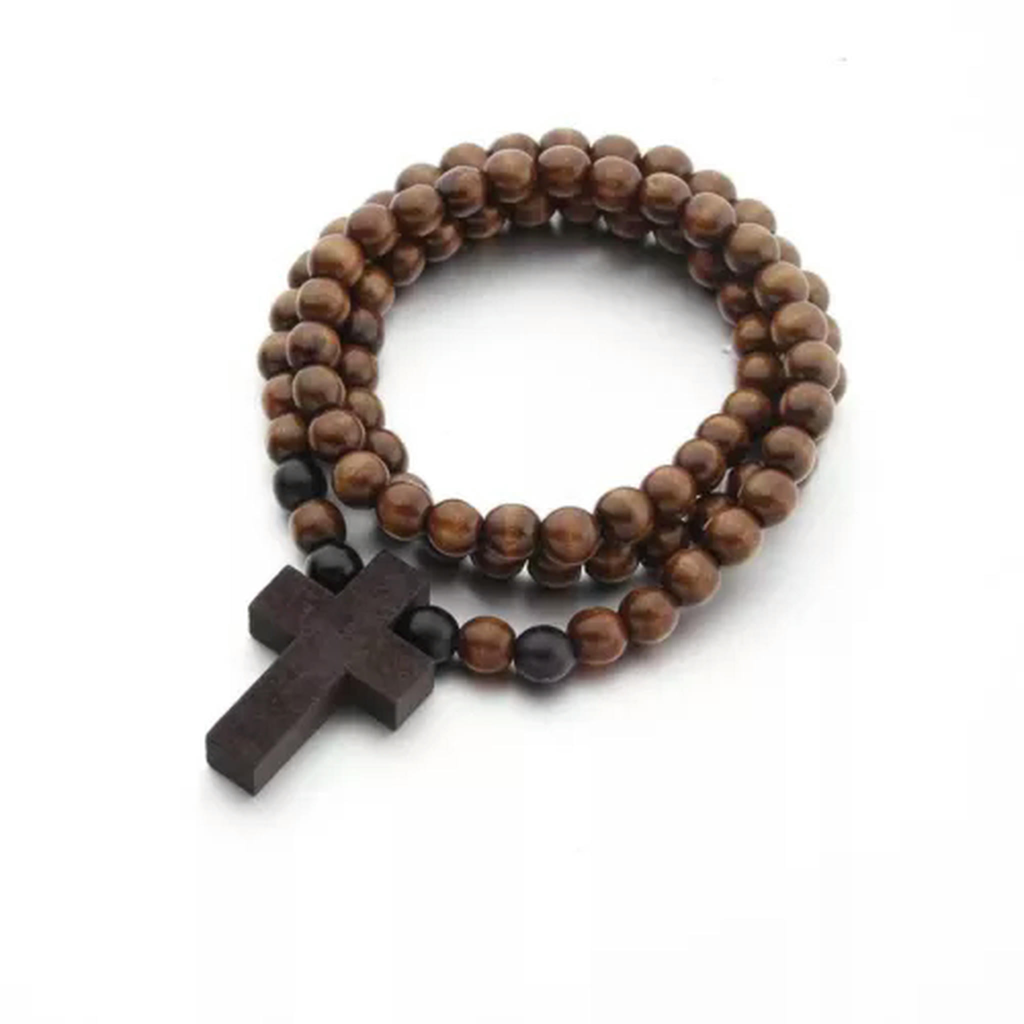 GKNET Mens Unisex Small Cross Wood Pedant Christian Necklace Wooden ...