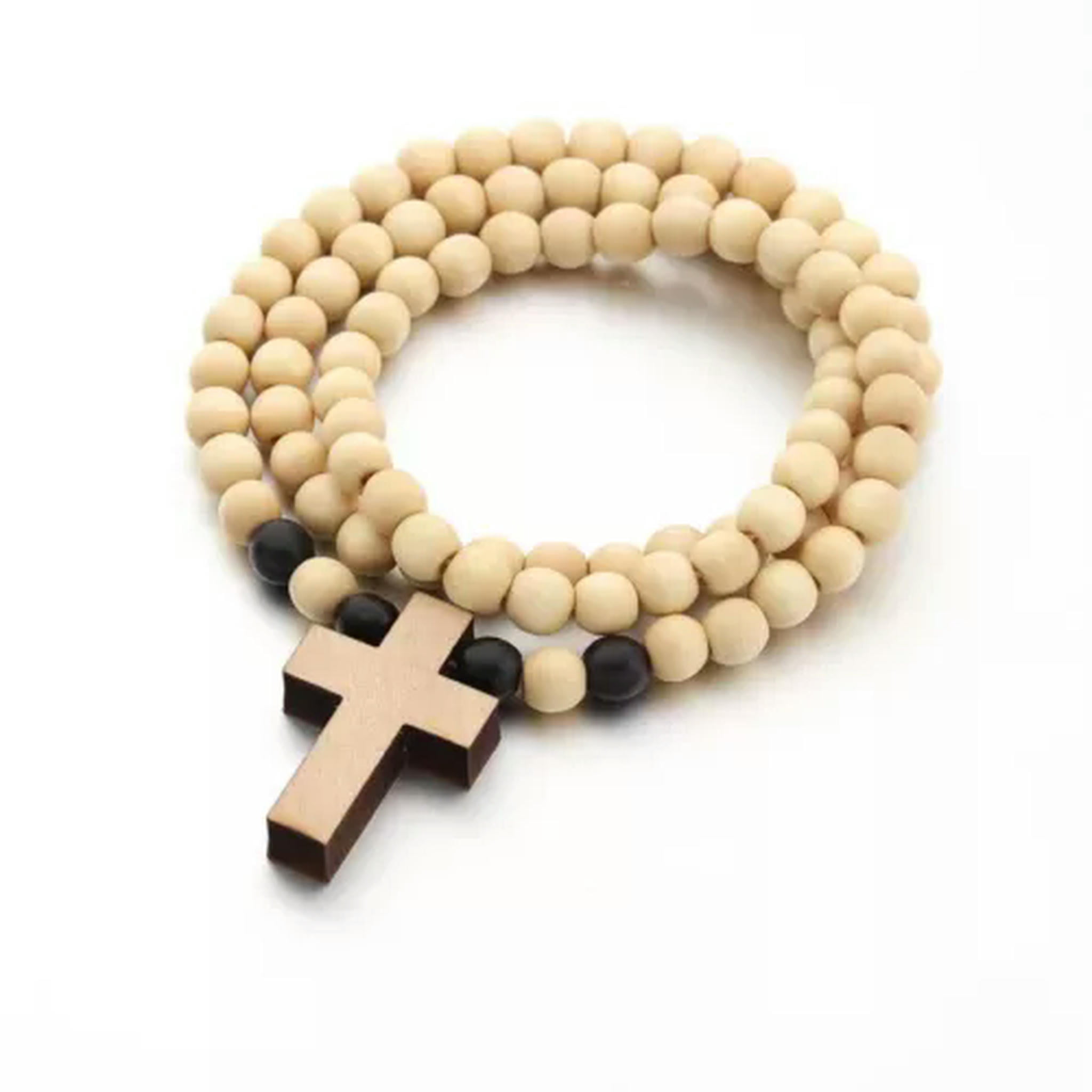GKNET Mens Unisex Small Cross Wood Pedant Christian Necklace Wooden ...