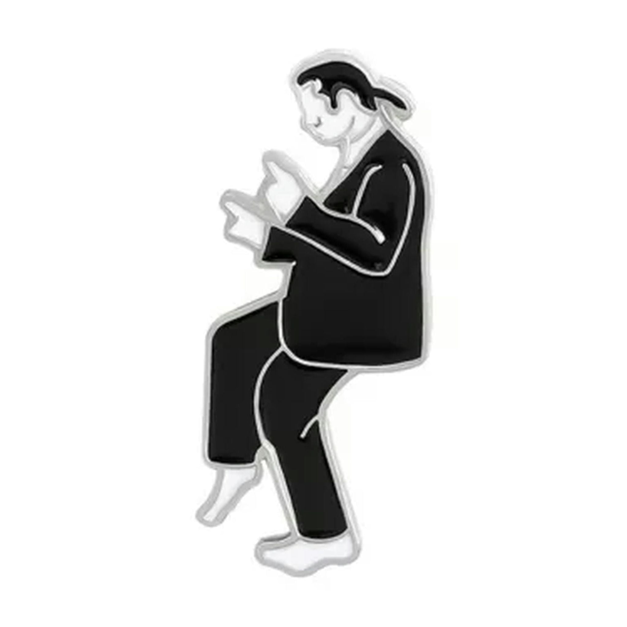 GKNET Movie Enamel Pins Custom Black White Role Brooches Bag Lapel Pin ...