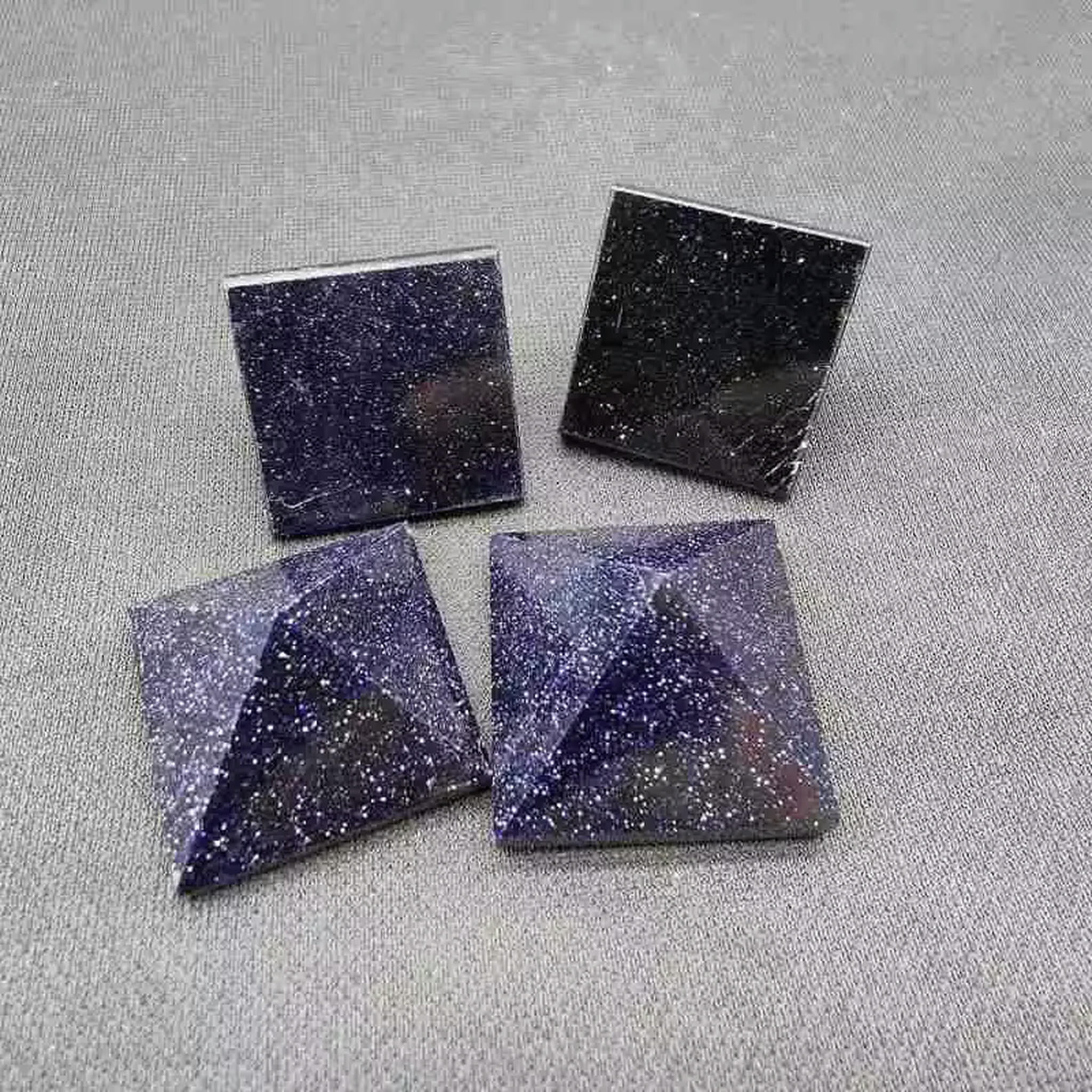 GKNET Natural Blue Sandstone Quartz Healing Reiki Pyramid Crystal Rock ...