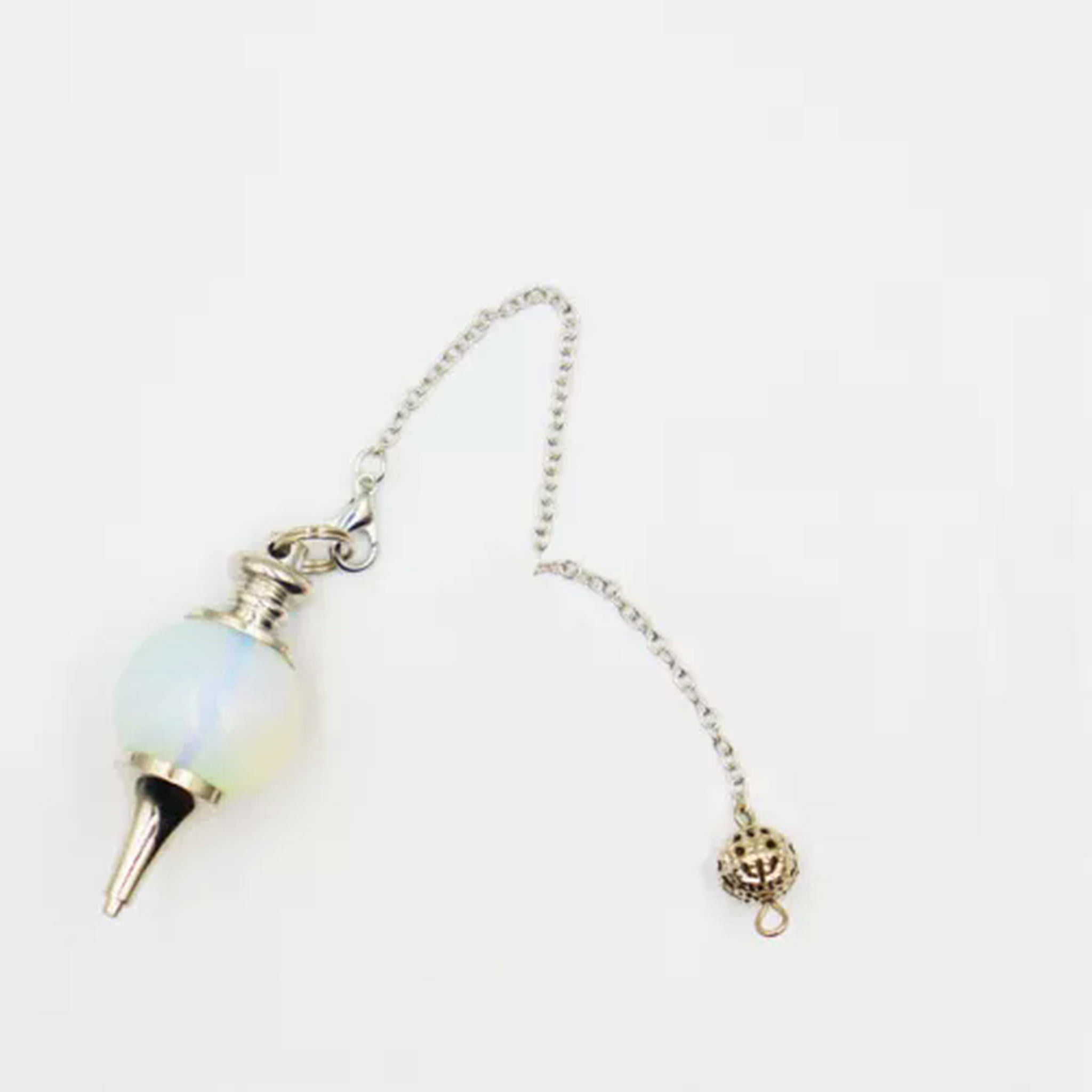 GKNET Natural Pendulum Pendant Dowsing Bead Quartz Crystal Healing Chakra Gem Decor-Opal Quartz ...