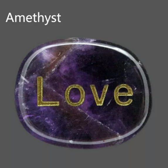 GKNET Natural Pocket Stone Engraved "Love" Lettering Inspirational ...