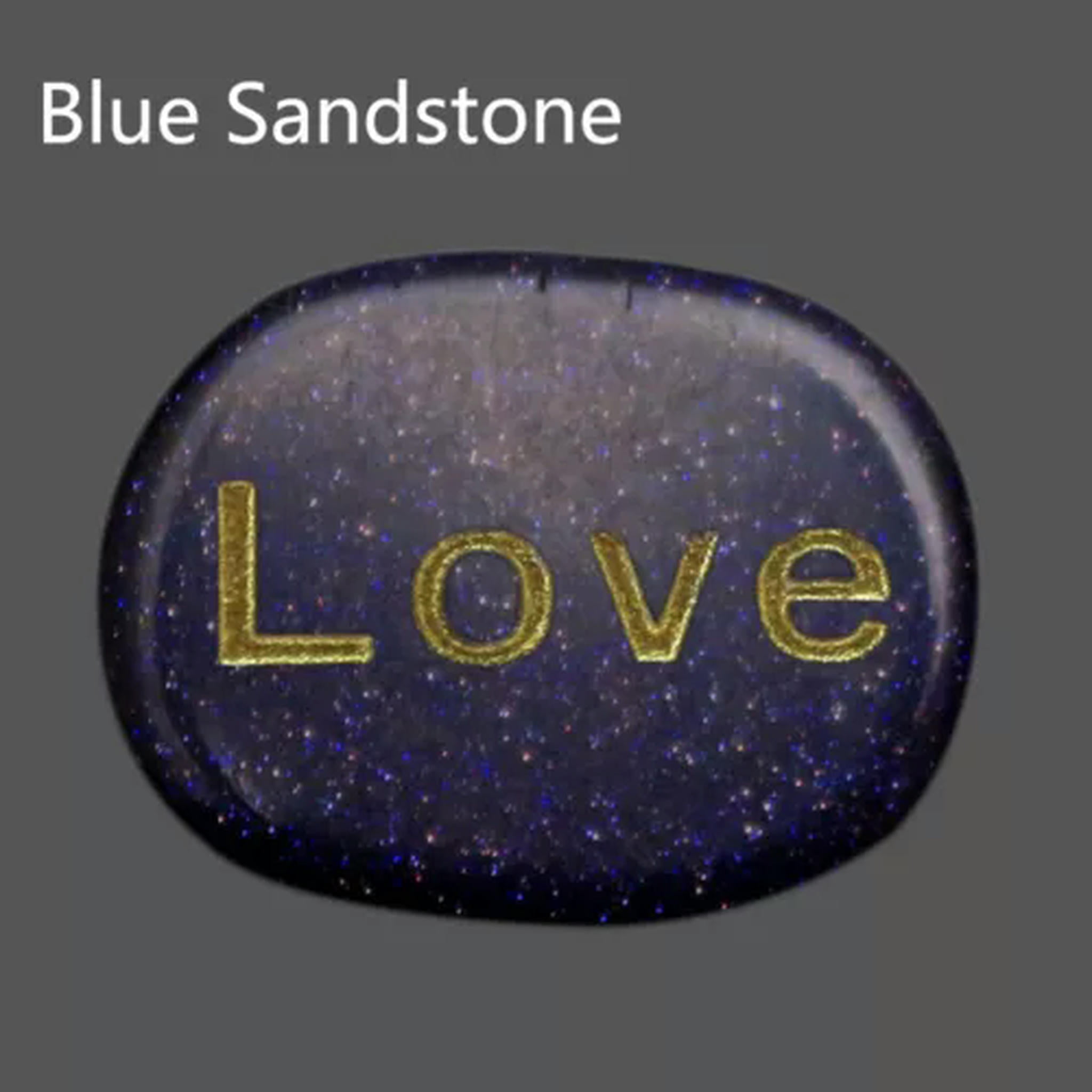 GKNET Natural Pocket Stone Engraved "Love" Lettering Inspirational ...