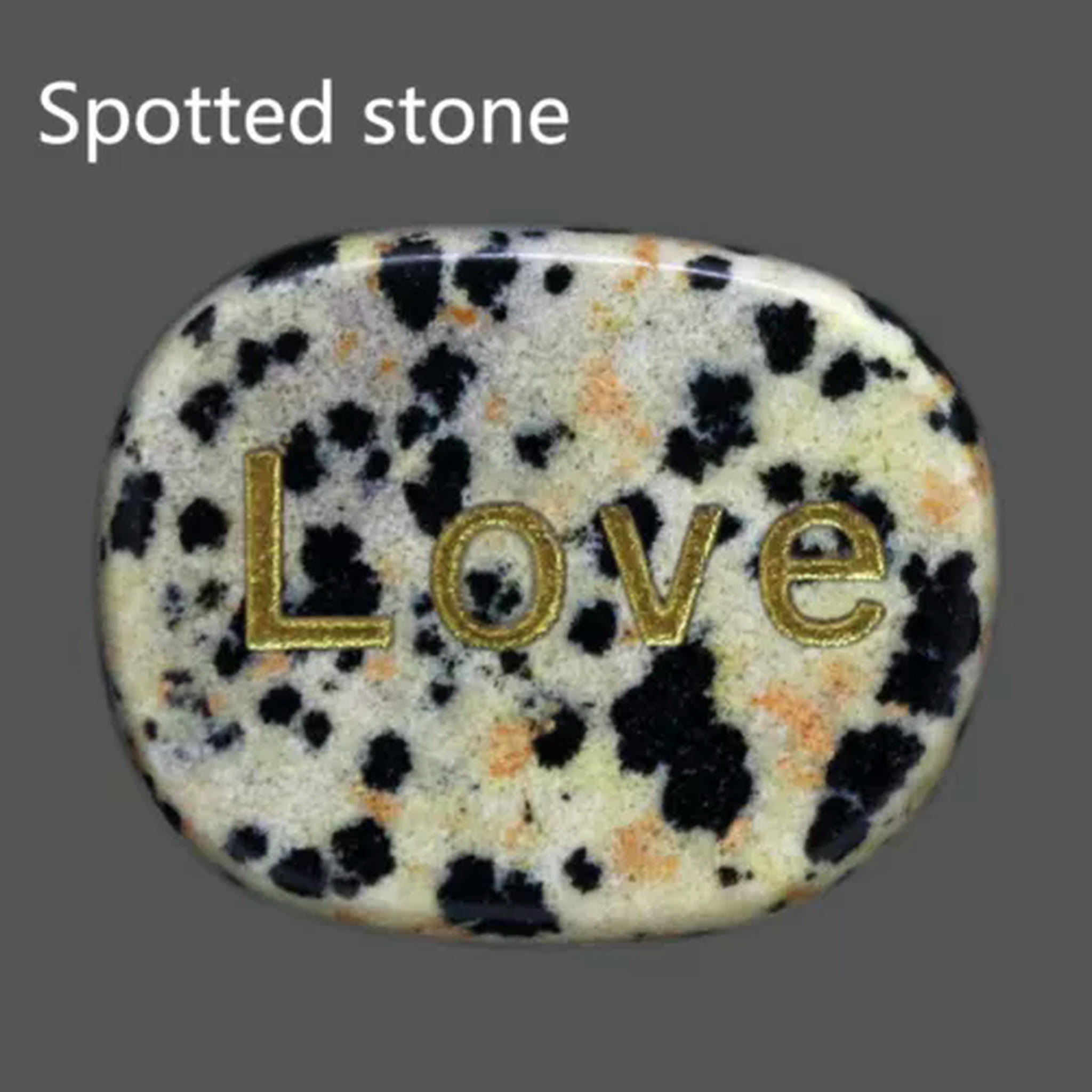 GKNET Natural Pocket Stone Engraved "Love" Lettering Inspirational ...
