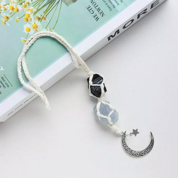 GKNET Natural Quartz Celestite Schorl Rock Net Pocket Crystal Healing ...