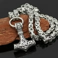 GKNET Nordic Totem Viking Thor Hammer Stainless Steel Loop Chains Men's ...