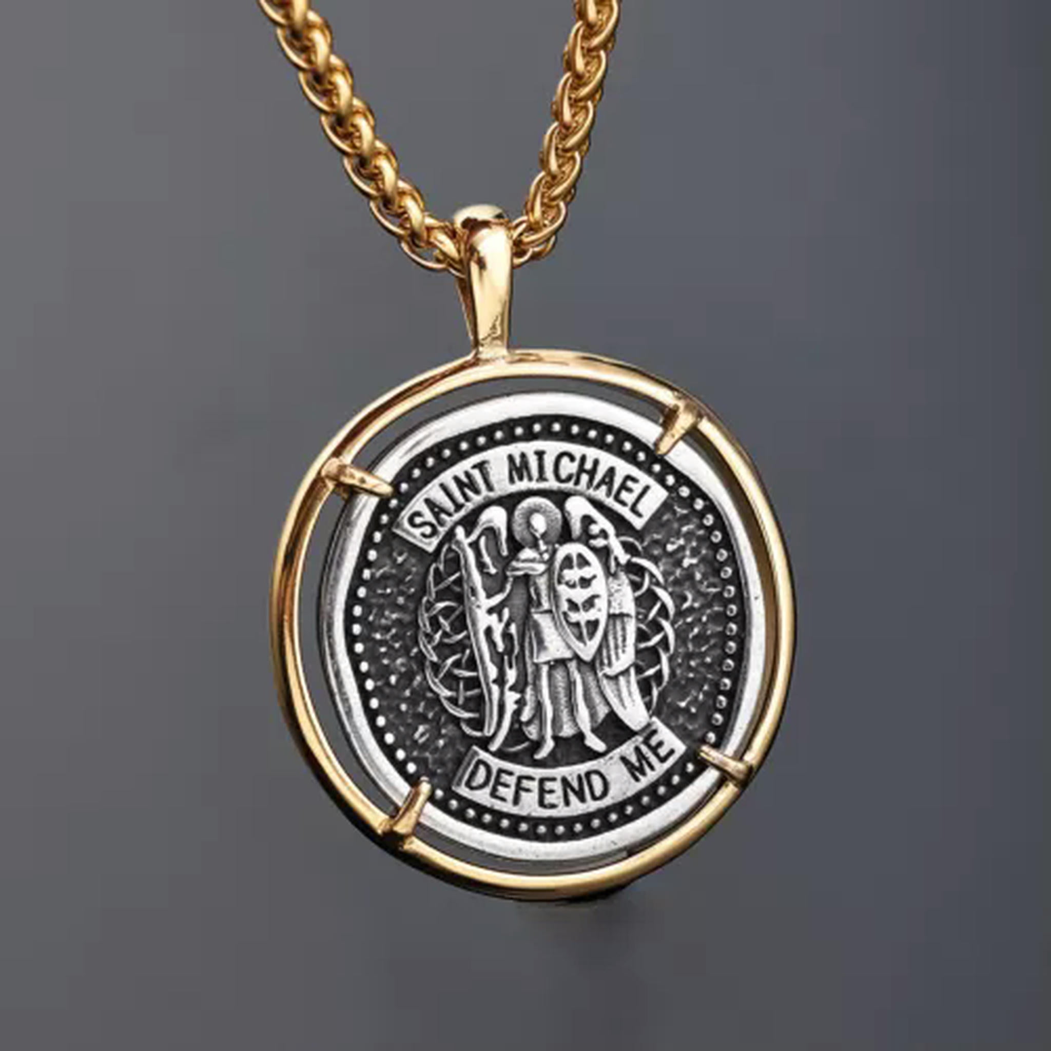 GKNET Saint Michael Archangel Angel Stainless Steel Medal Pendant ...