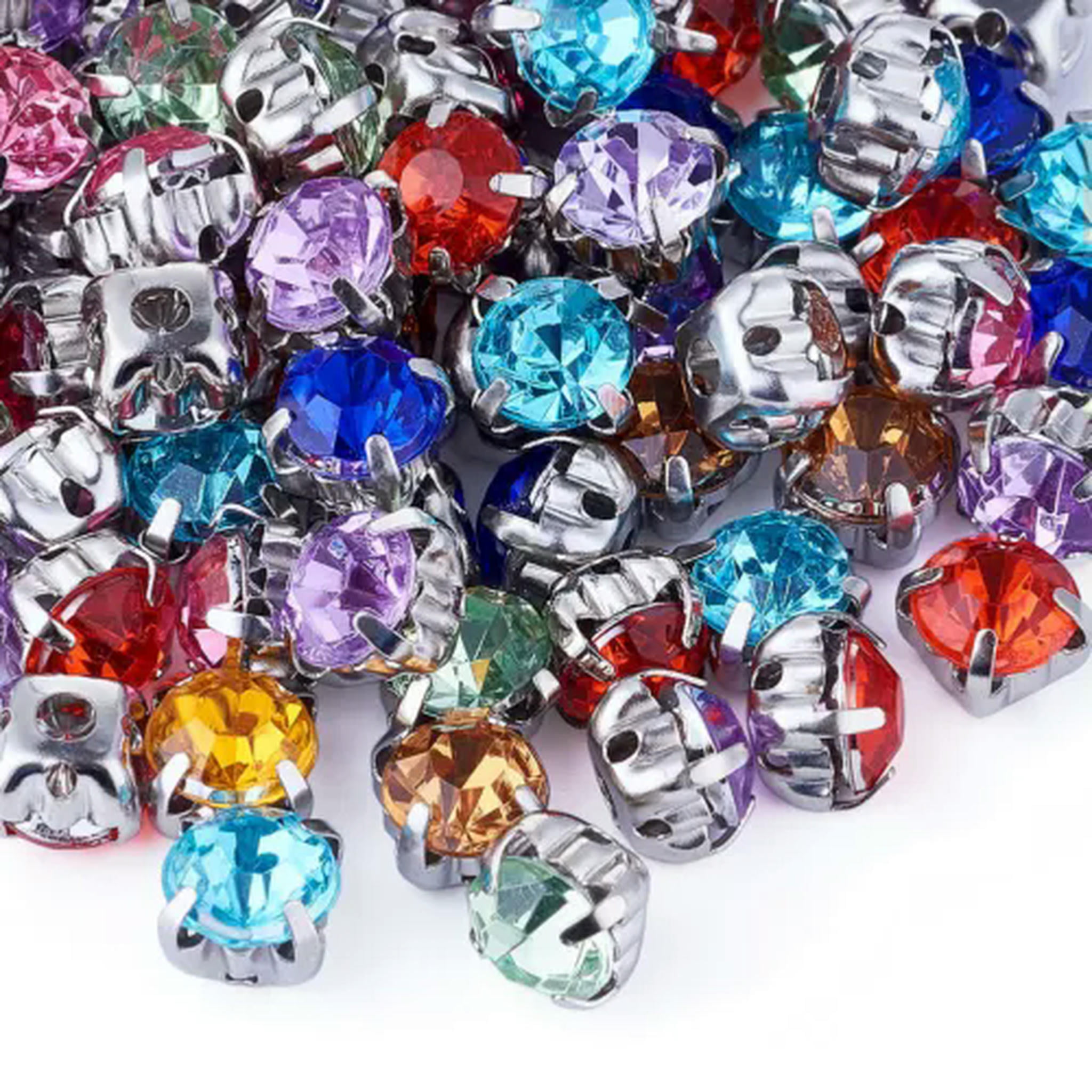 GKNET Sew on Acrylic Rhinestone Montee Five-Hole Beads with Brass Base ...