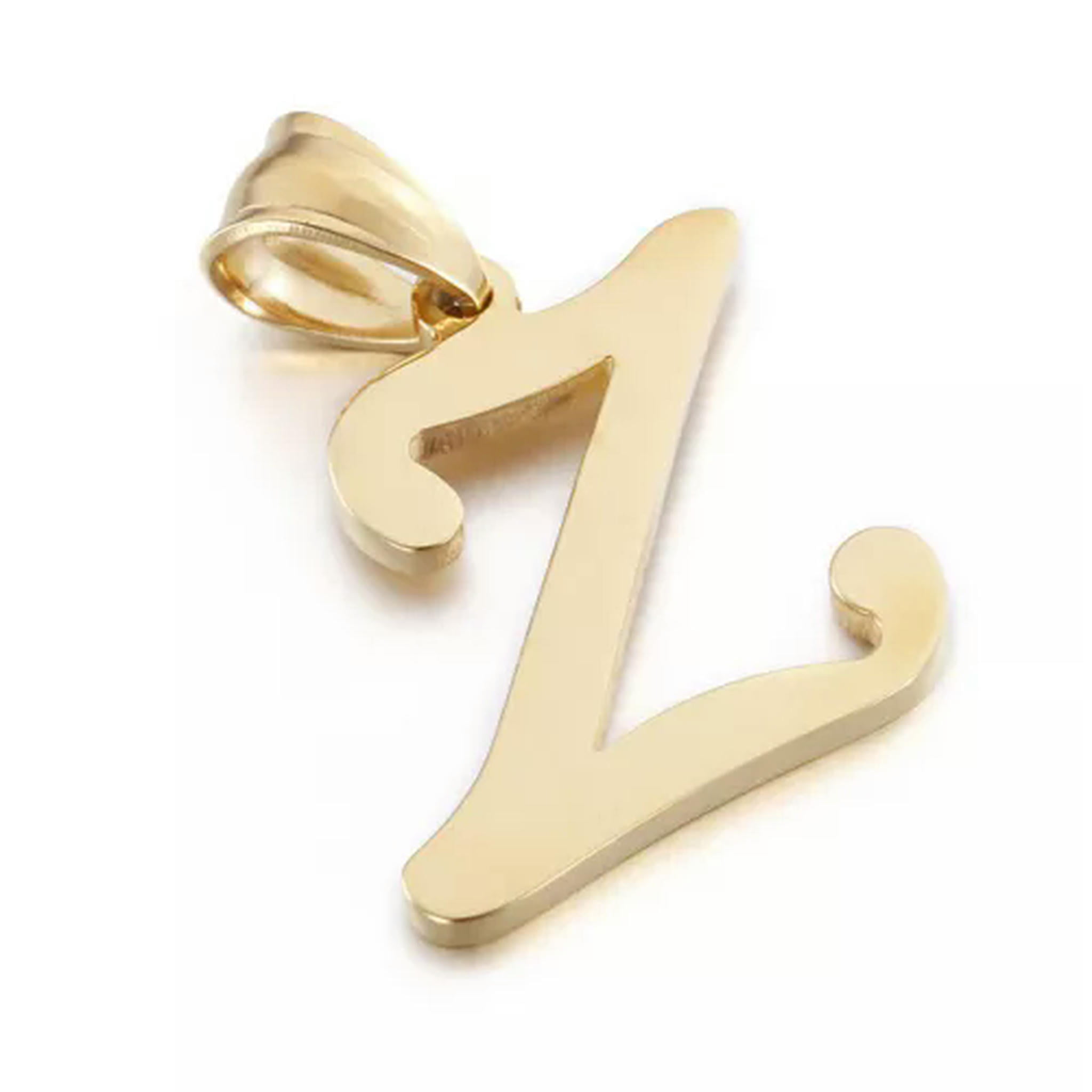 GKNET Stainless Steel A-Z Letter Pendant Necklace 18K Real Gold Plated ...