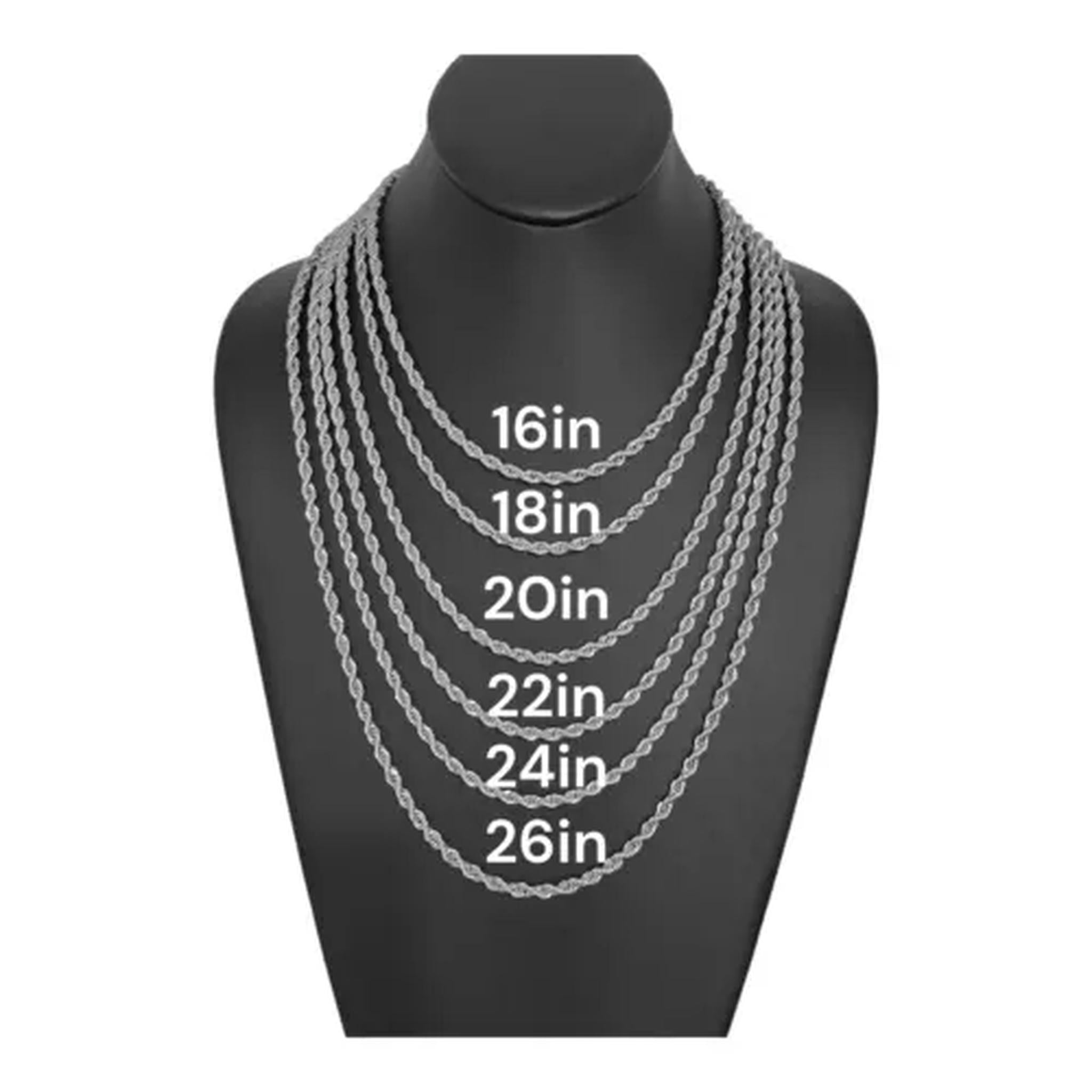 GKNET Stainless Steel Gold Plated Rope Chain 4mm Hip Hop Jewelry ...