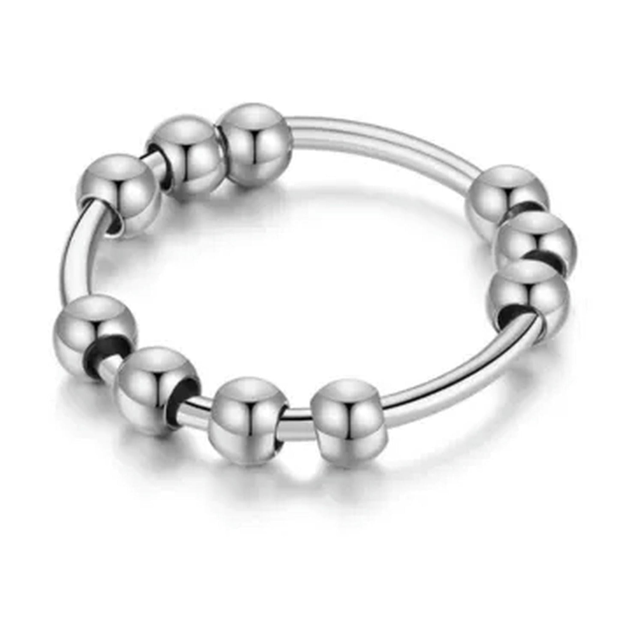 GKNET Stainless Steel Rotating Rings Spinner Band Couple Rings Anti ...