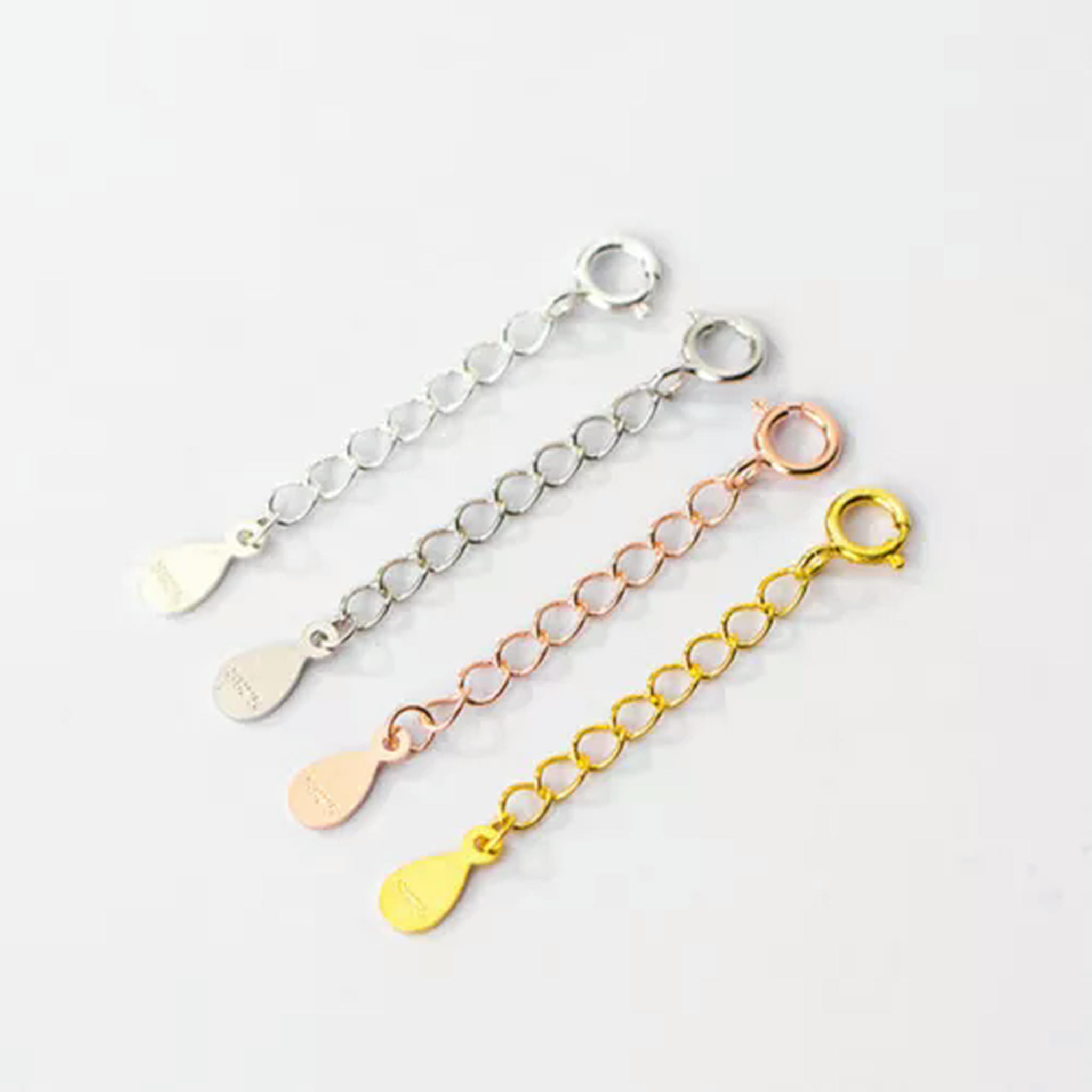 GKNET Sterling Silver Heart Teardrop Chain Extender W/ Spring Ring ...