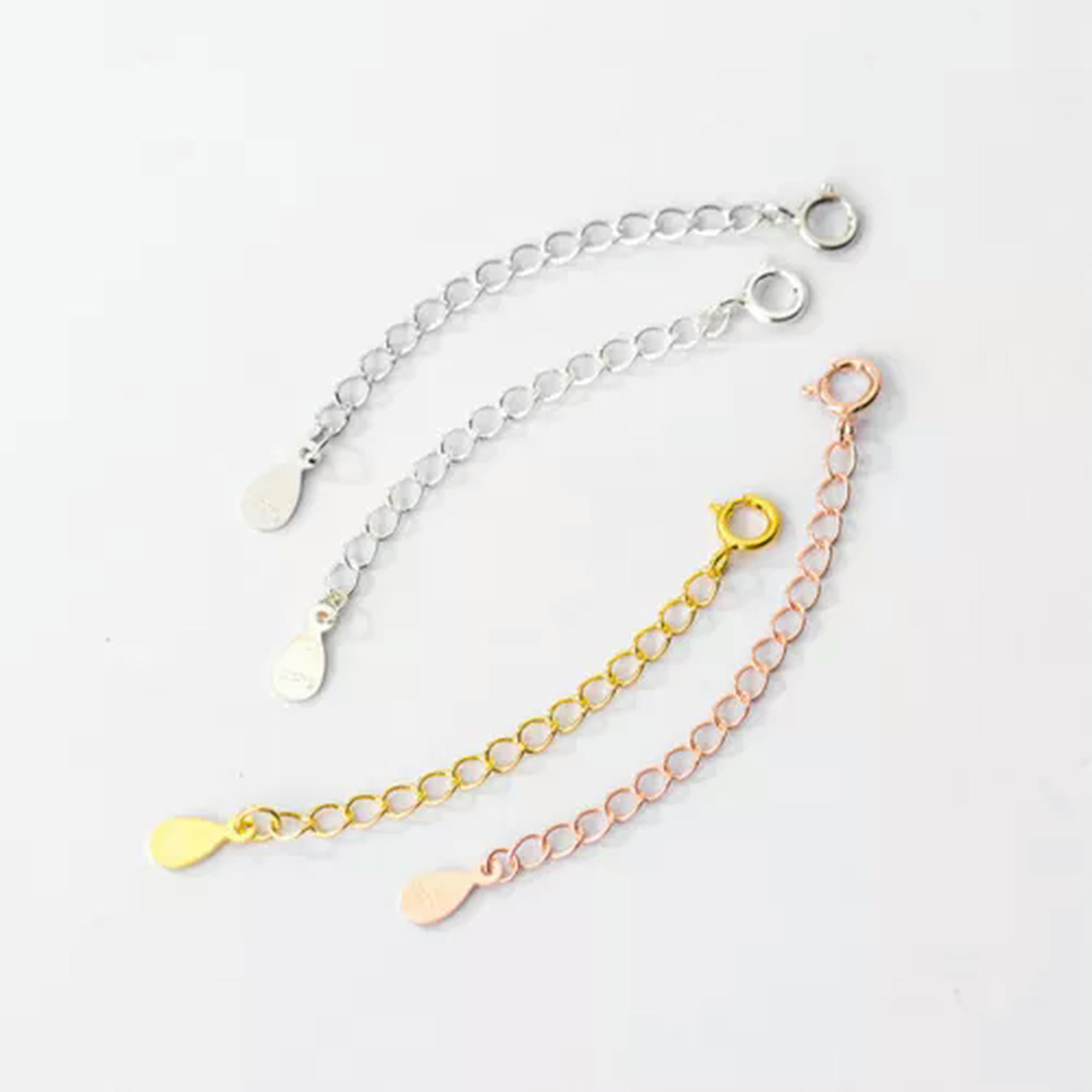 GKNET Sterling Silver Heart Teardrop Chain Extender W/ Spring Ring ...