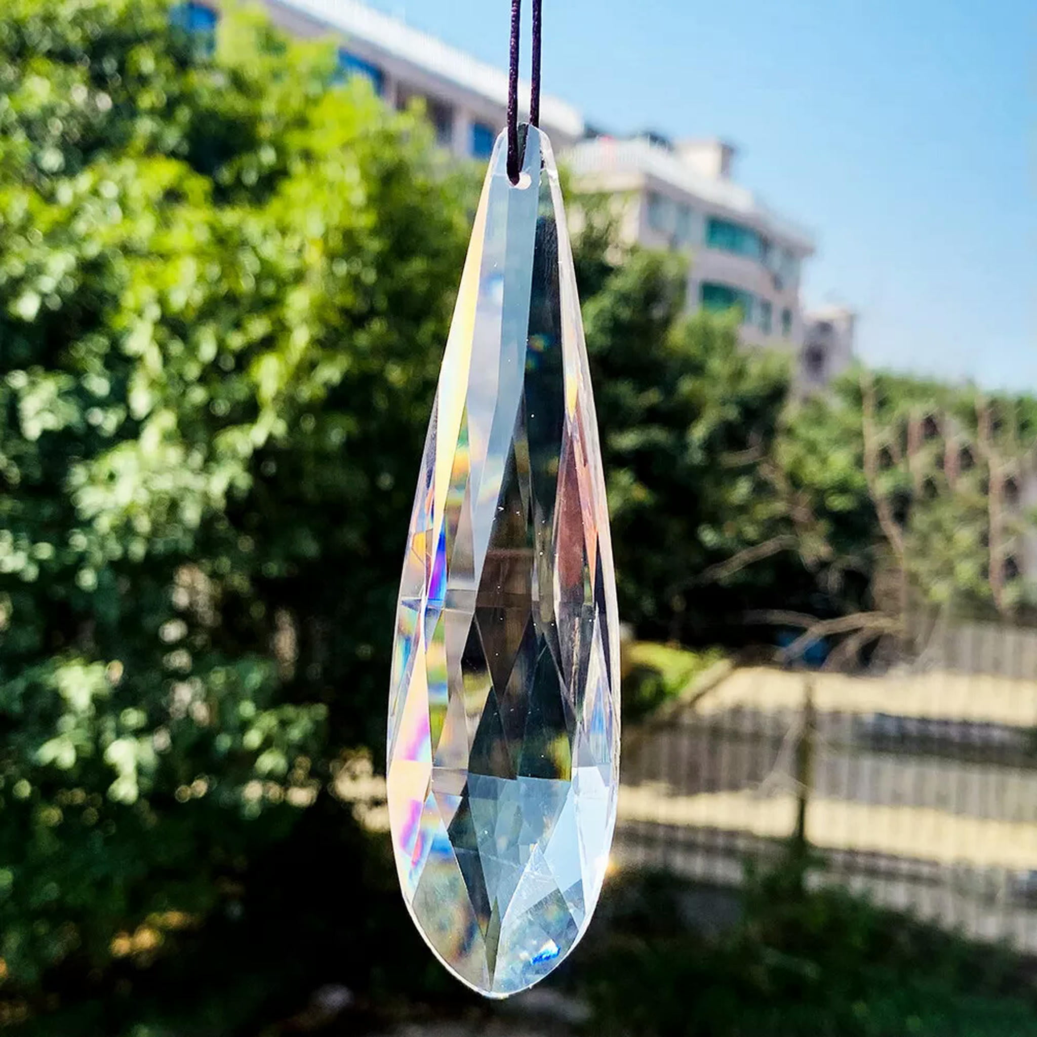GKNET Suncatcher Clear Slender Angel Tear Crystal Prism 120MM Faceted ...