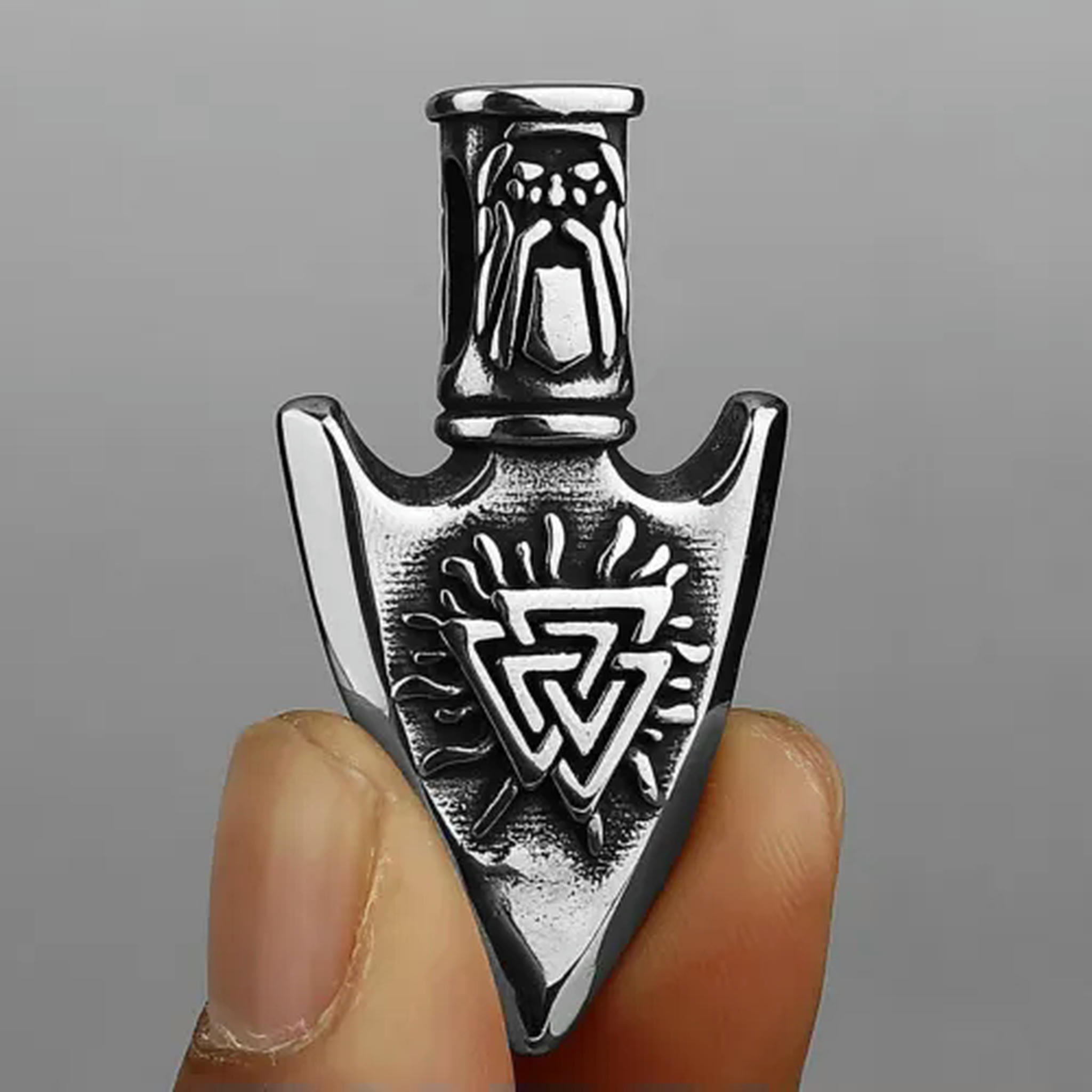 GKNET Viking Compass Rune Arrow Men's Creative Stainless Steel Pendant ...