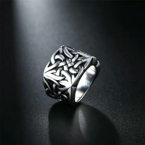 GKNET Viking Stainless Steel Biker Futhark Men Odin Ring Nordic Runes ...