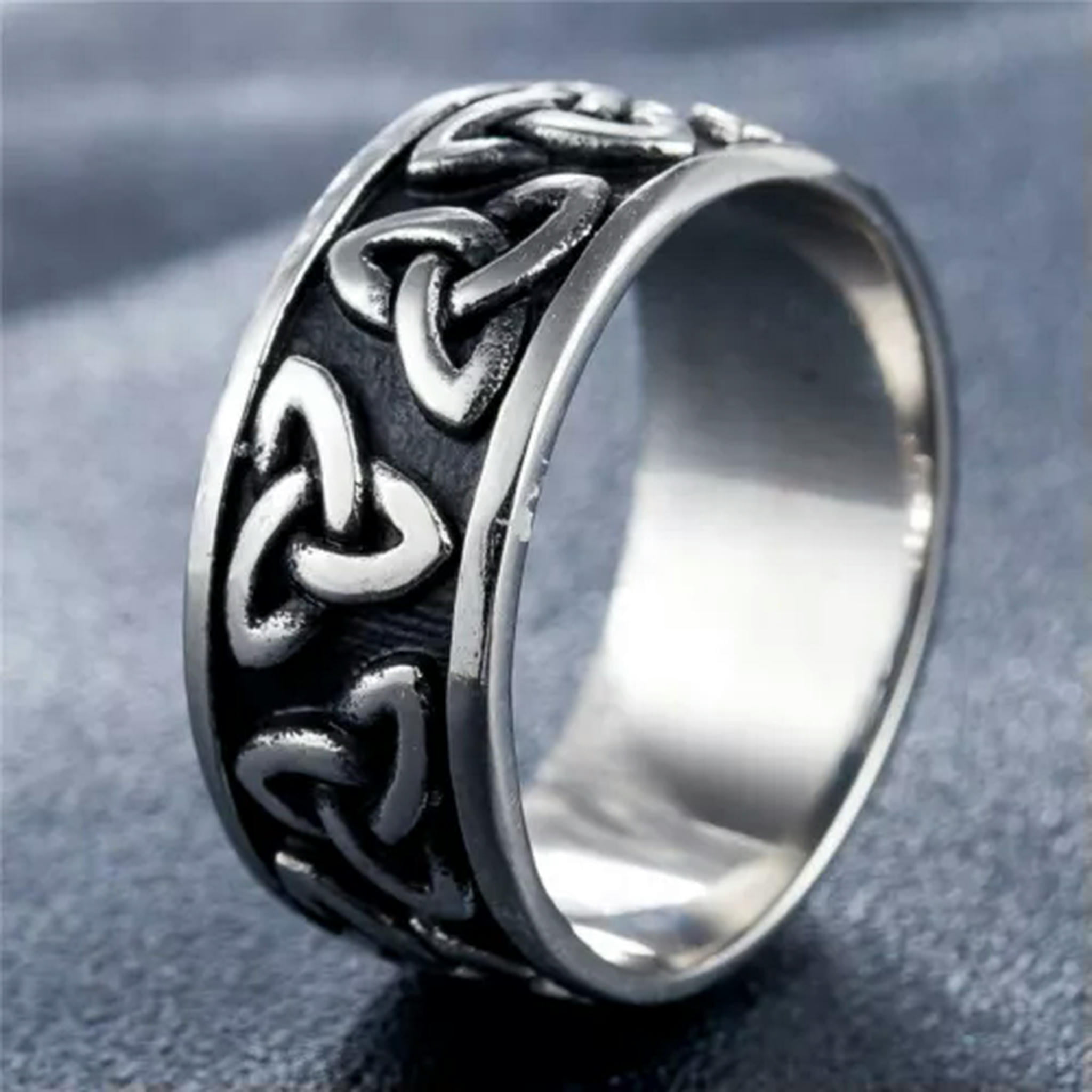 GKNET Viking Stainless Steel Biker Futhark Men Odin Ring Nordic Runes ...