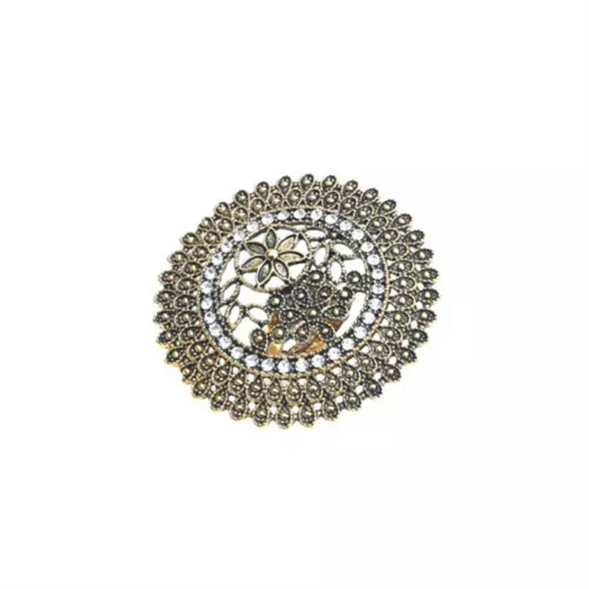 GKNET Vintage Big Gold Color Women-Midi-Rings Engraved Flower Pattern ...