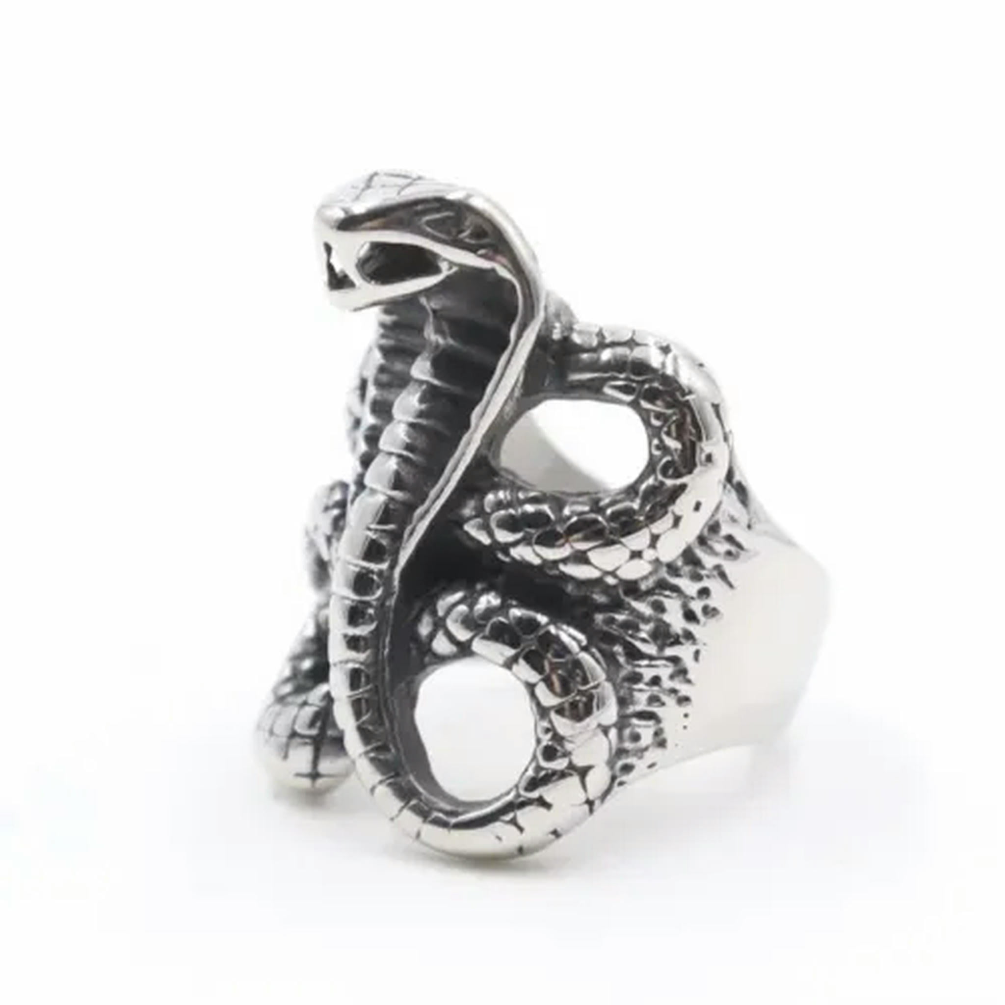 GKNET Vintage Exaggerate Snake Shaped Stainless Steel Boiled Black ...