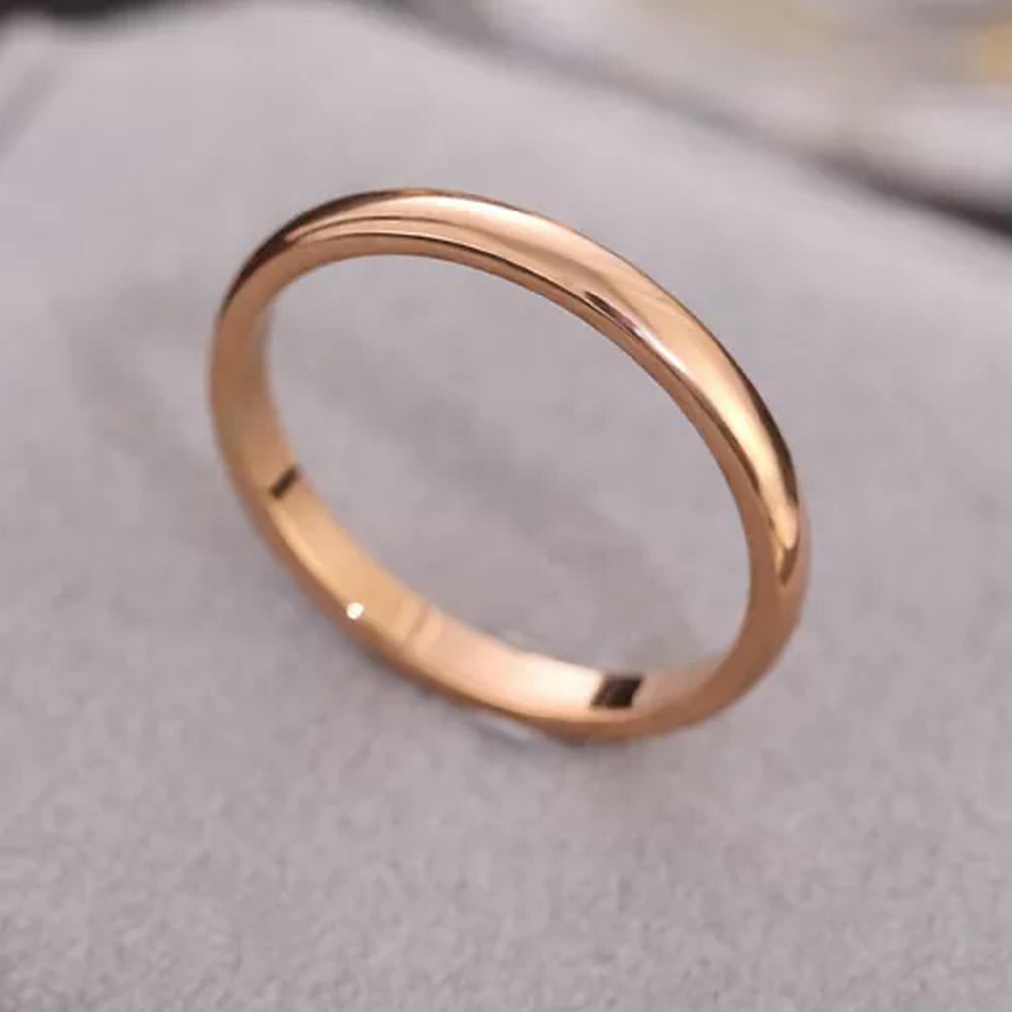 GKNET Women Ring Stainless SteelFinger Ring 2mm Couple Ring Prime Ring ...