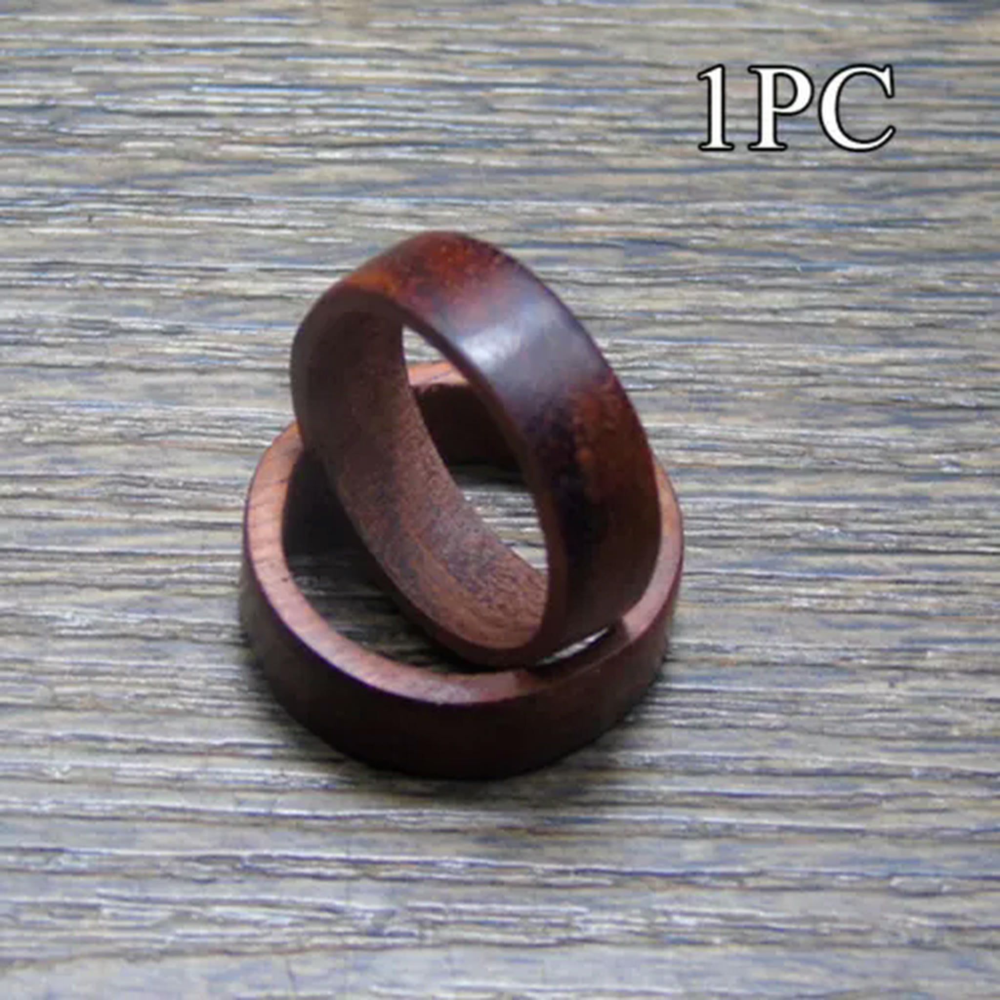 GKNET Womens Mens Ebony Ring Wooden Natural Wood Ring Finger Craf Party ...