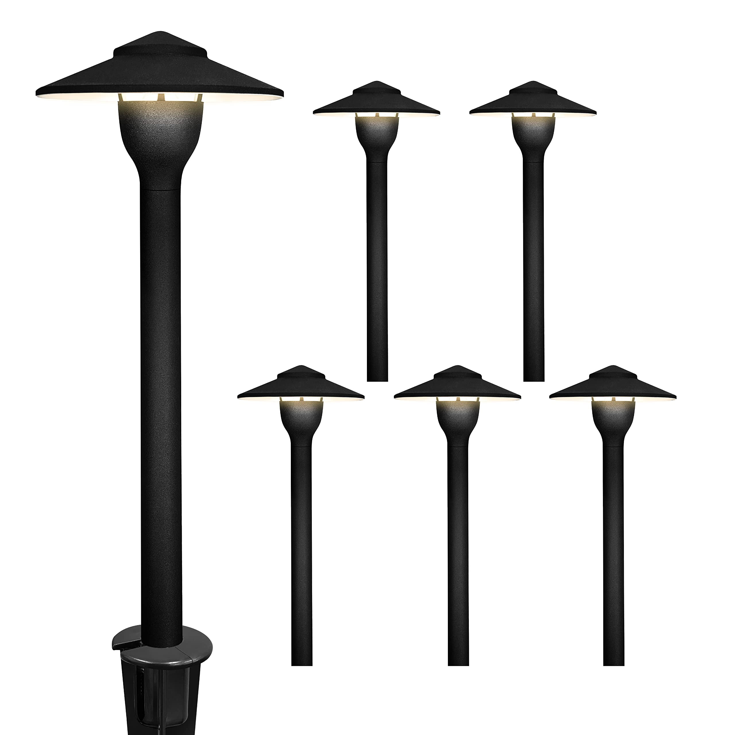 GKOLED 6-Pack Aluminum Pathway RRF12 Lights, Low Voltage LED Landscape ...